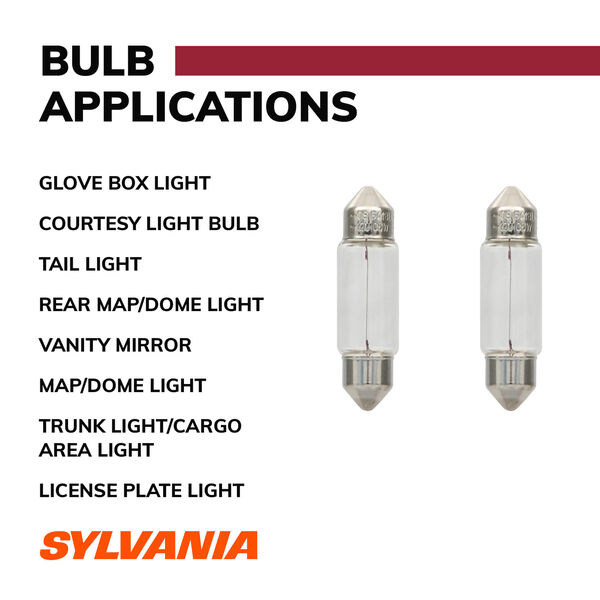 SYLVANIA 6418 Long Life Mini Bulb, 2 Pack