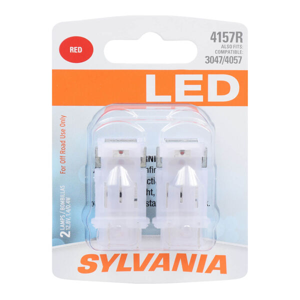 SYLVANIA 4157R RED SYL LED Mini Bulb, 2 Pack
