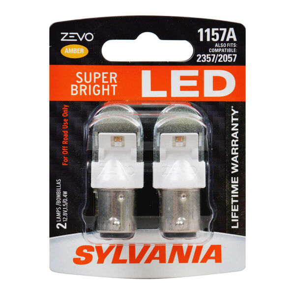 SYLVANIA 1157A AMBER ZEVO LED Mini, 2 Pack