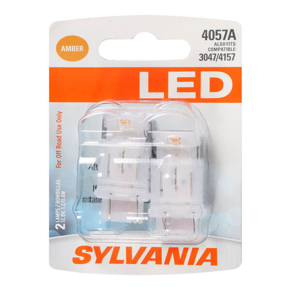 SYLVANIA 4057 AMBER LED Mini Bulb, 2 Pack