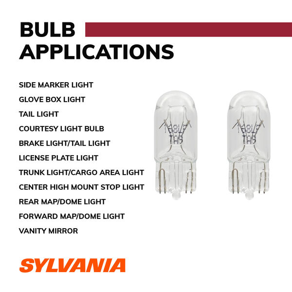 SYLVANIA 168 Long Life Mini Bulb, 2 Pack
