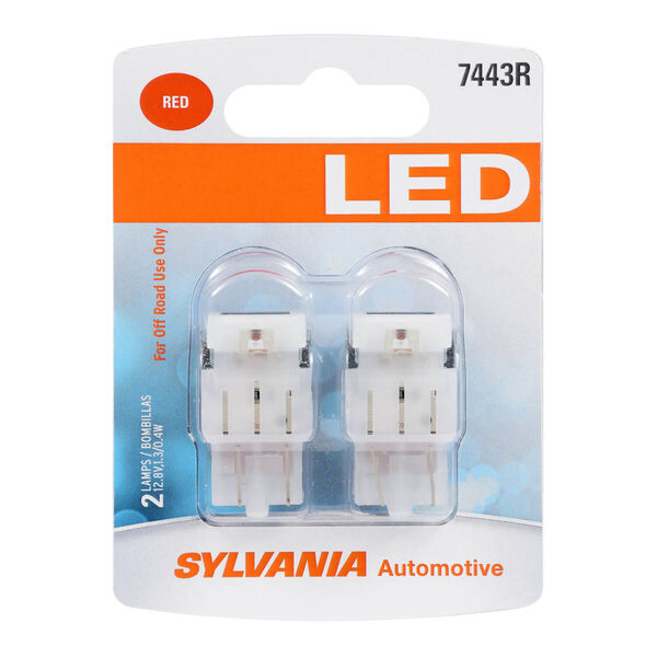 SYLVANIA 7443R RED SYL LED Mini Bulb, 2 Pack