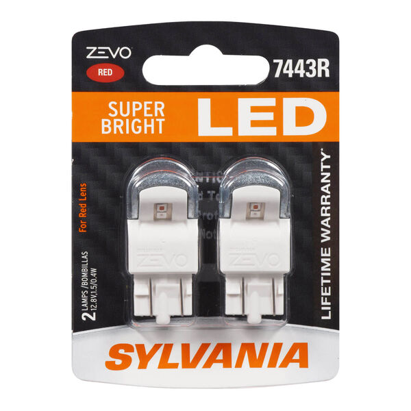 SYLVANIA 7443R RED ZEVO LED Mini, 2 Pack