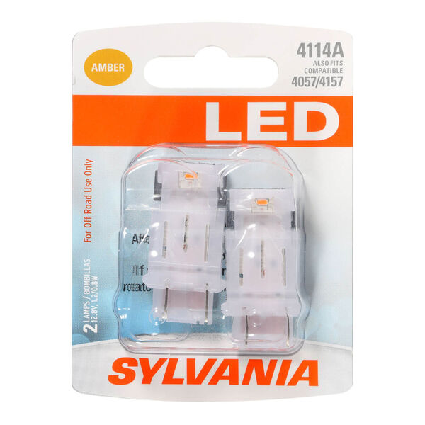 SYLVANIA 4114 AMBER LED Mini Bulb, 2 Pack