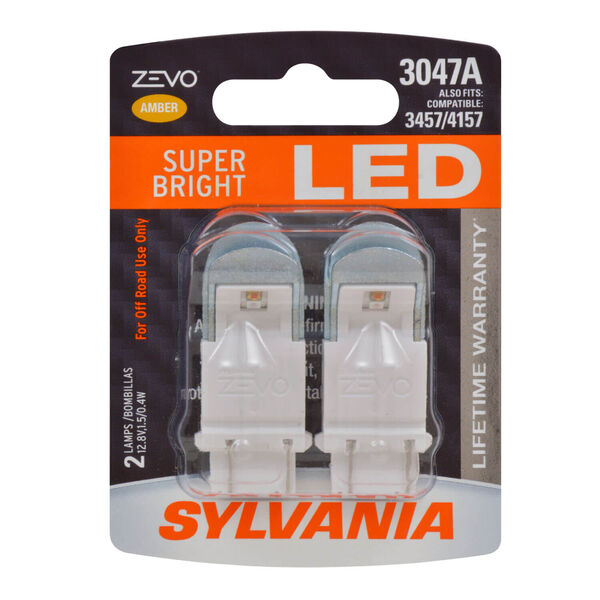SYLVANIA 3047A AMBER ZEVO LED Mini Bulb, 2 Pack