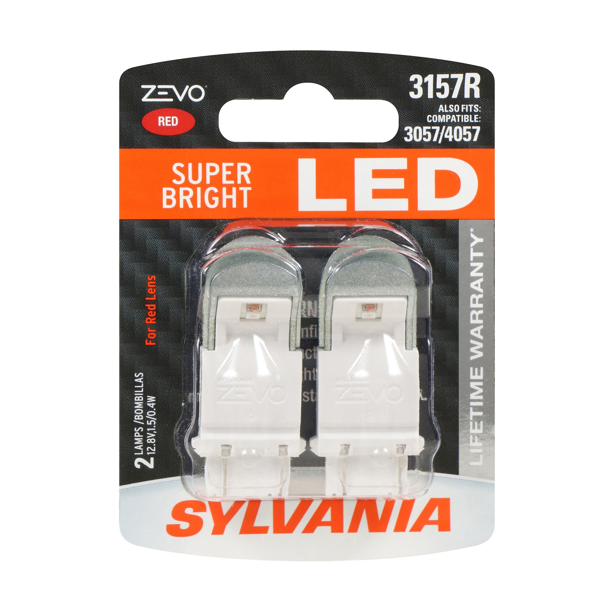 SYLVANIA 3157R RED ZEVO LED Mini, 2 Pack