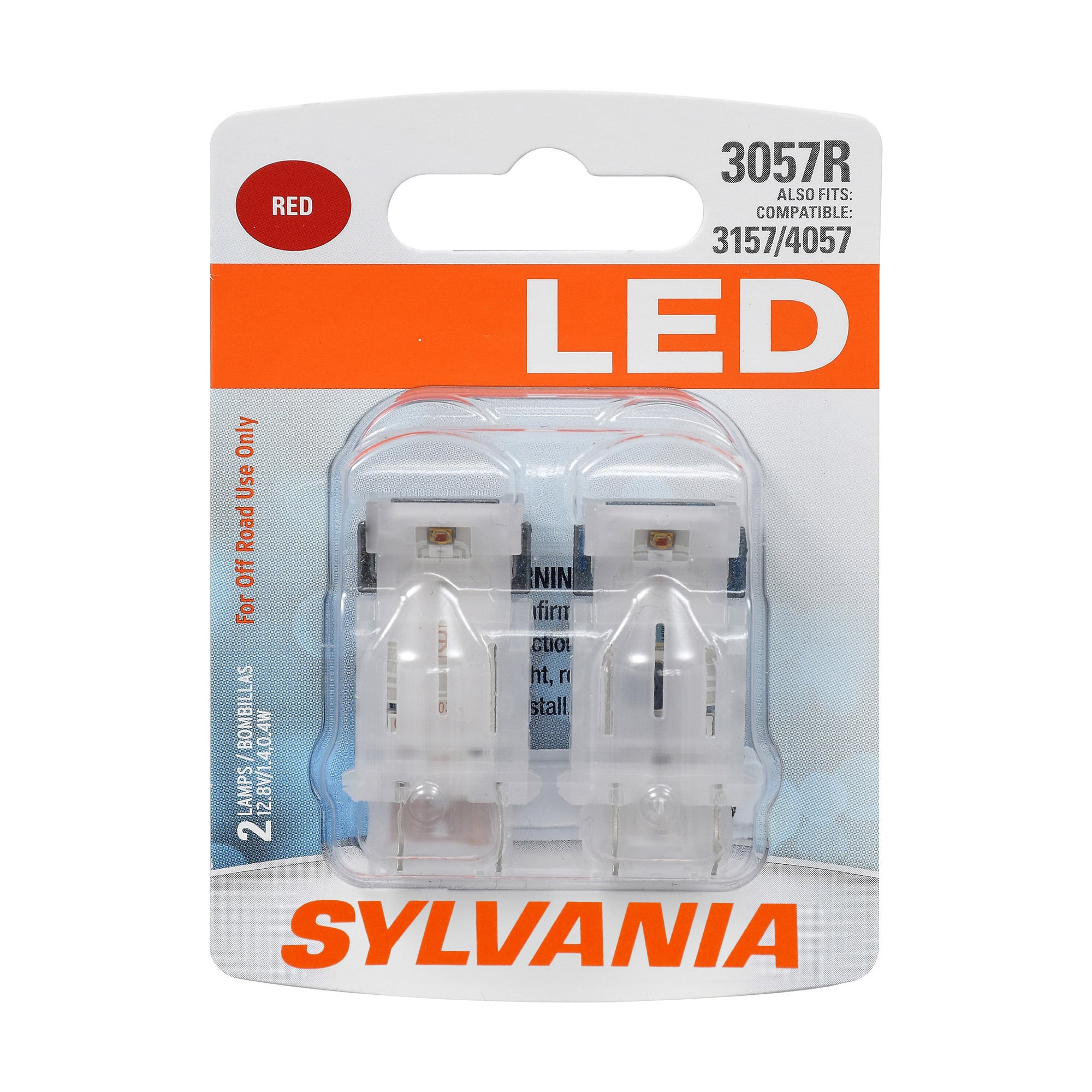 SYLVANIA 3057R RED SYL LED Mini Bulb, 2 Pack