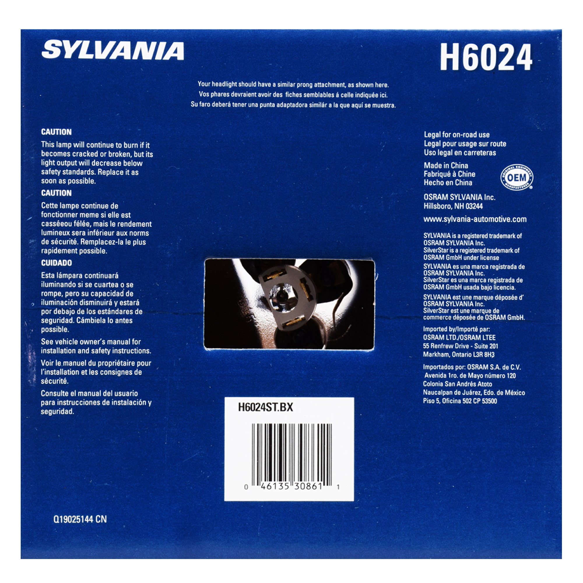 SYLVANIA H6024 SilverStar Sealed Beam Headlight, 1 Pack