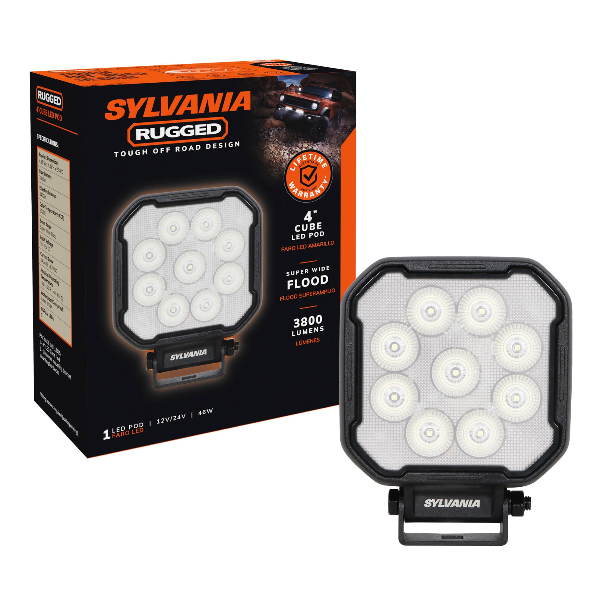 SYLVANIA 4" Rugged Cube LED Flood Light Pod
