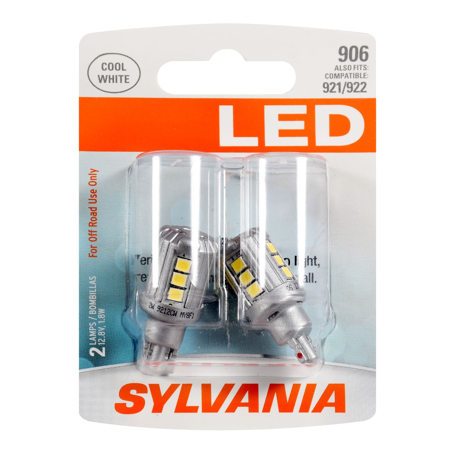 SYLVANIA 906 WHITE LED Mini Bulb, 2 Pack