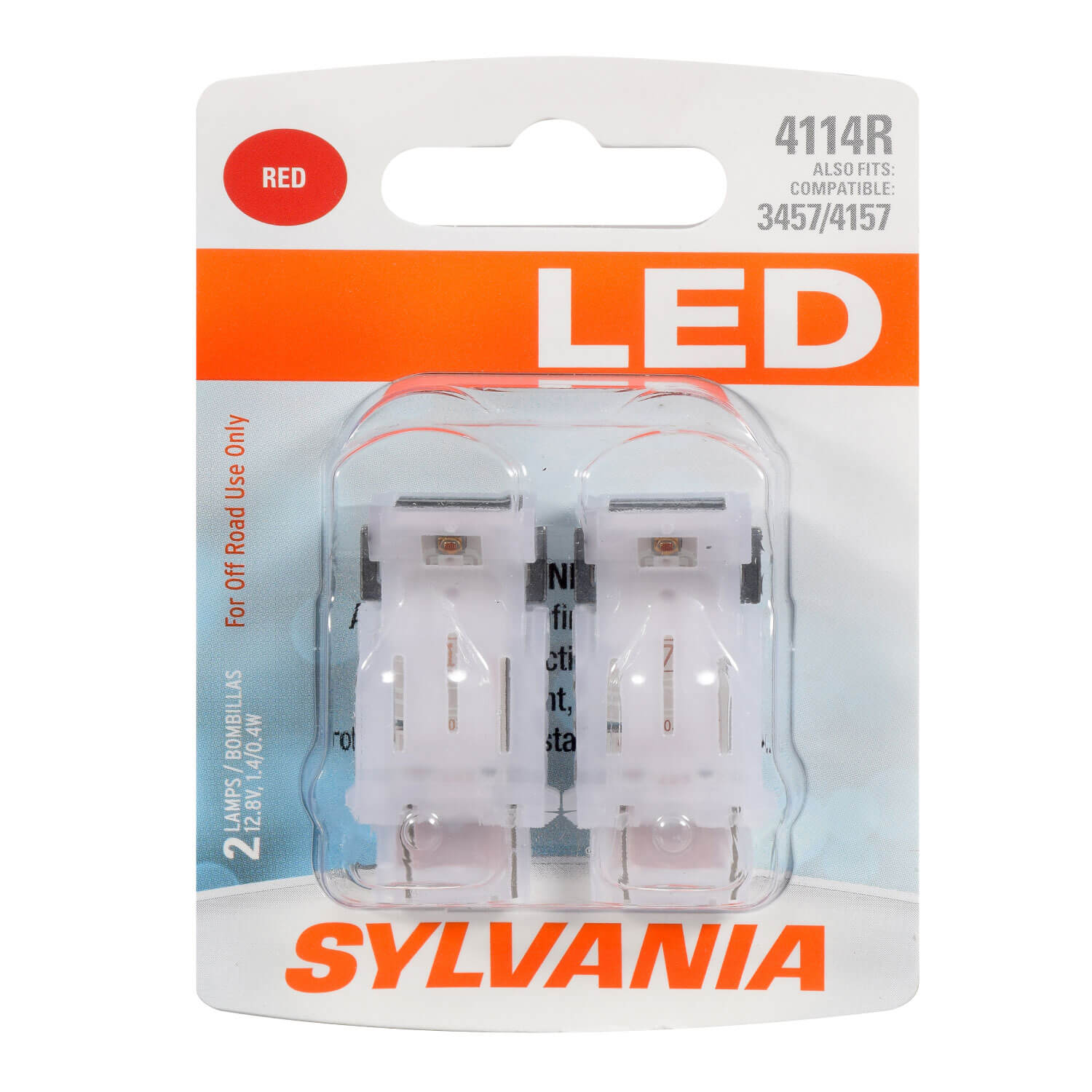 SYLVANIA 4114 RED LED Mini Bulb, 2 Pack