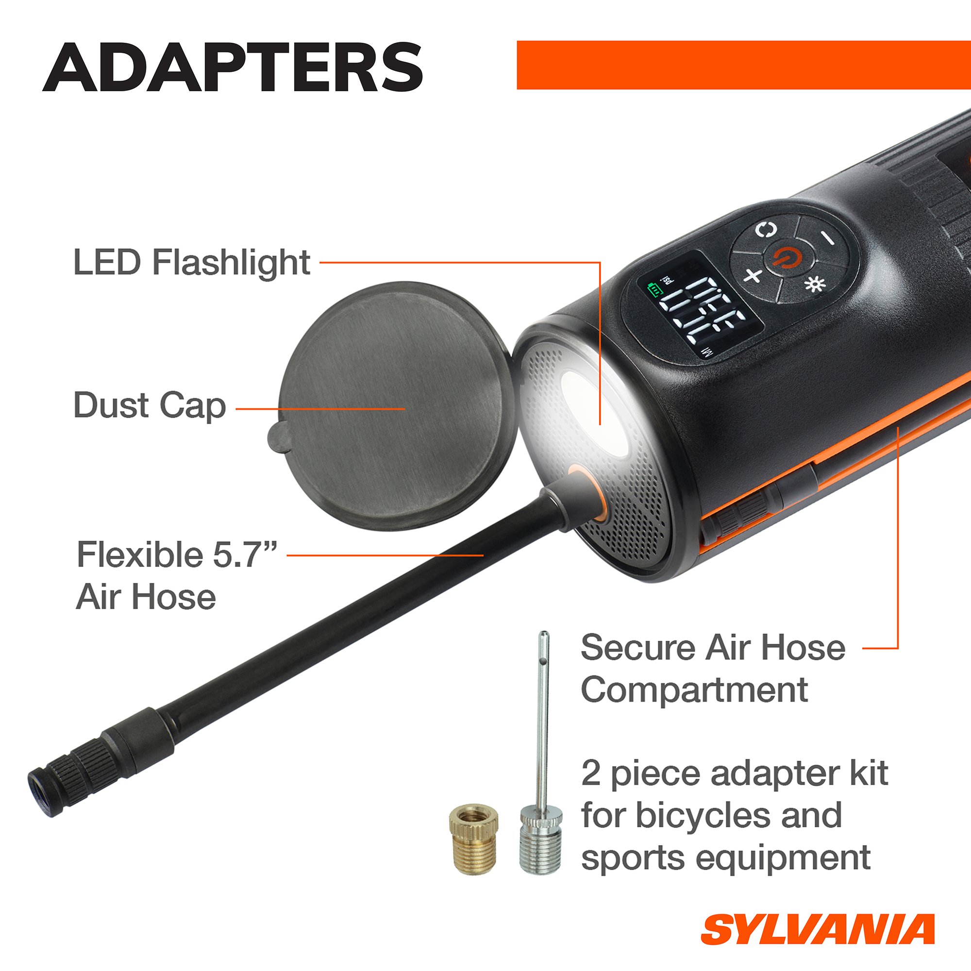 SYLVANIA Handheld Rechargeable Tire Inflator
