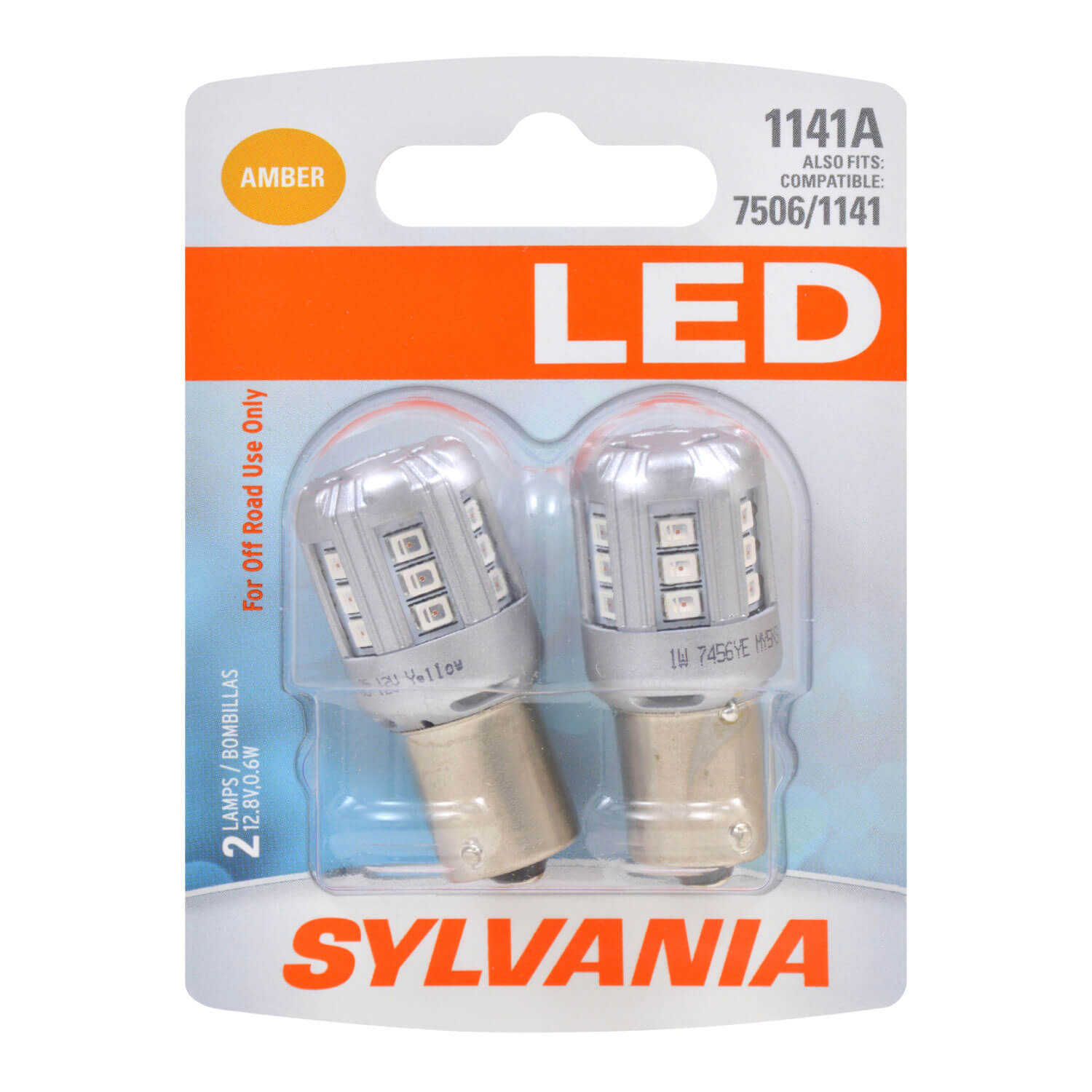 SYLVANIA 1141 AMBER LED Mini Bulb, 2 Pack