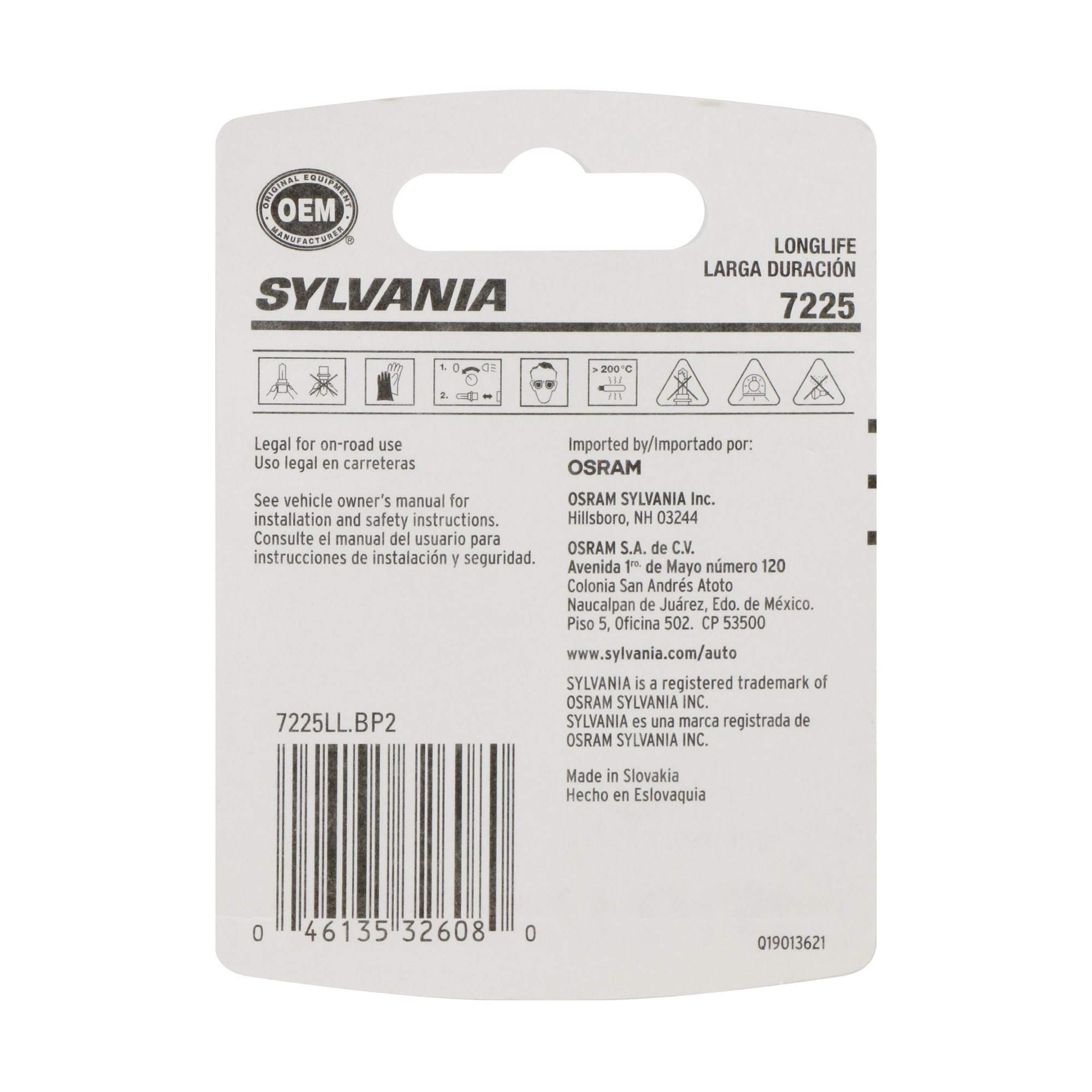 SYLVANIA 7225 Long Life Mini Bulb, 2 Pack