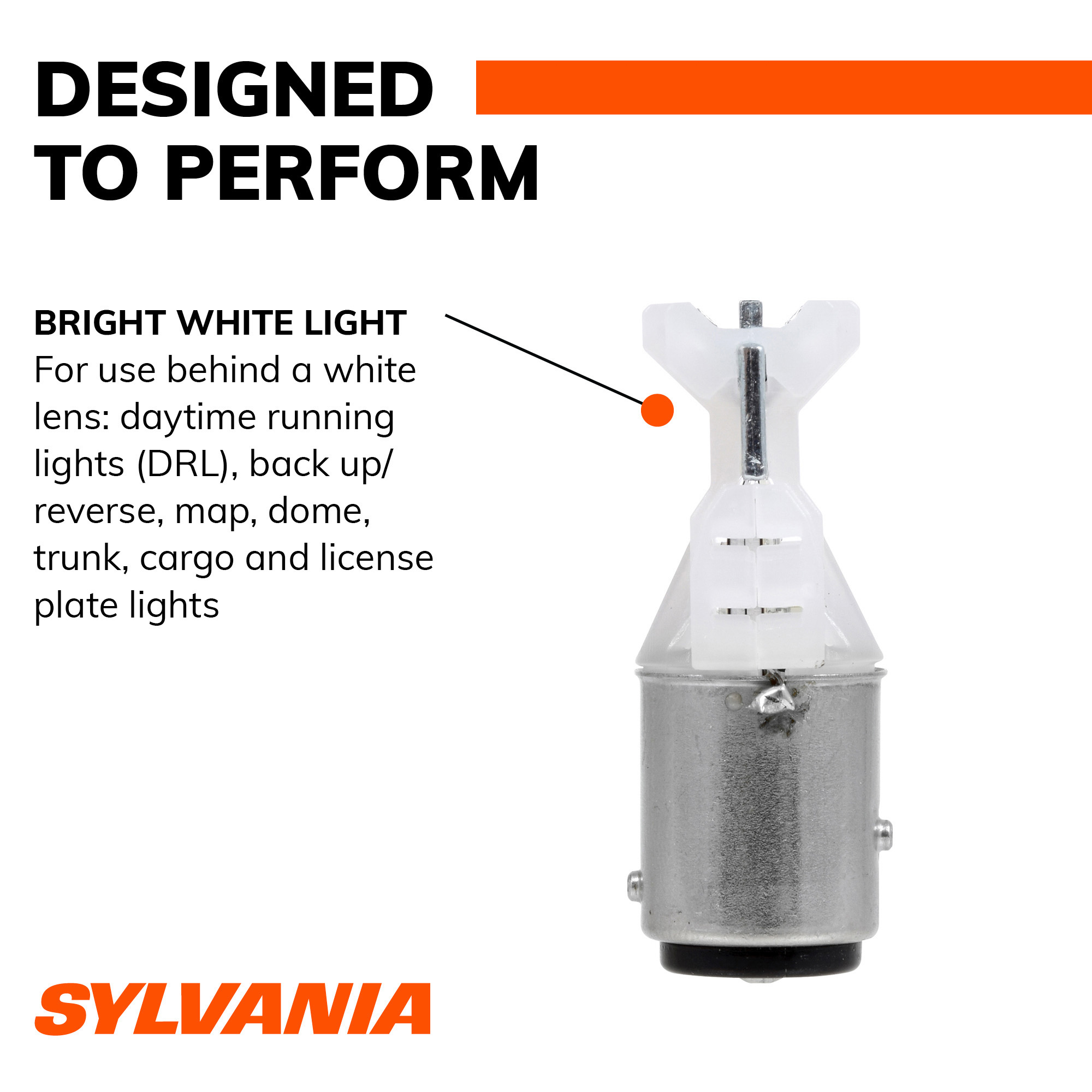 SYLVANIA 1157 WHITE SYL LED Mini Bulb, 2 Pack