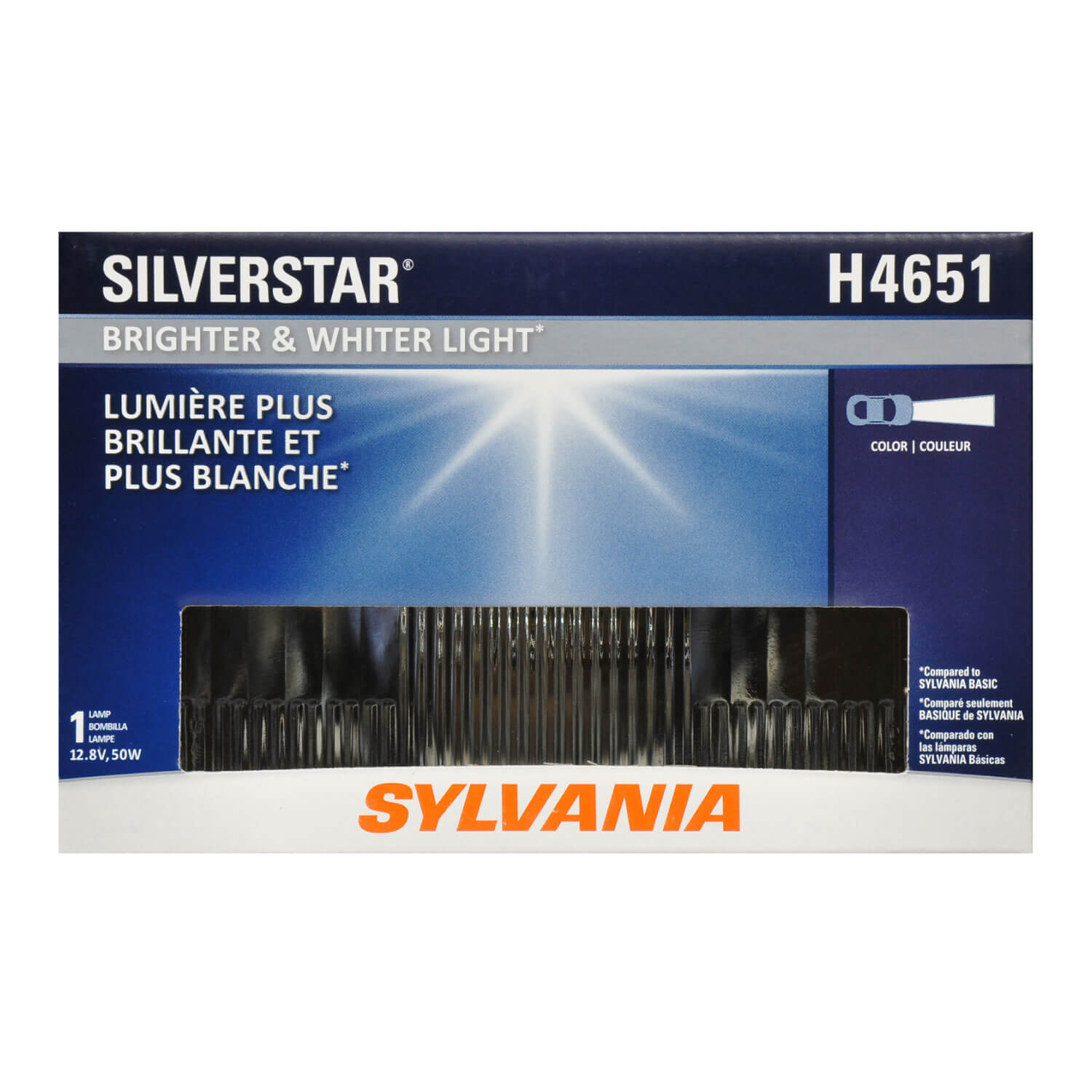 SYLVANIA H4651 SilverStar Sealed Beam Headlight, 1 Pack
