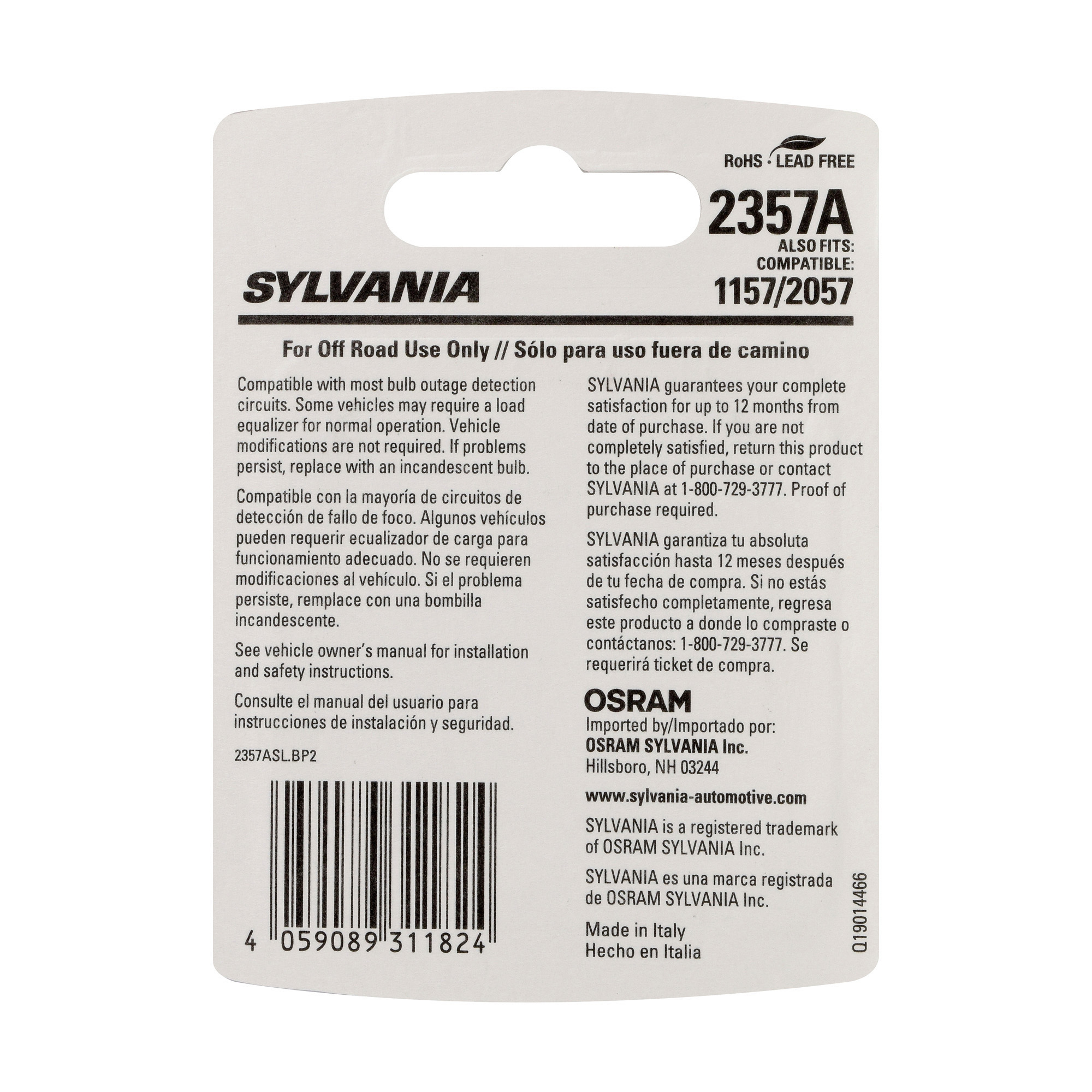 SYLVANIA 2357A AMBER SYL LED Mini Bulb Mini Bulb, 2 Pack
