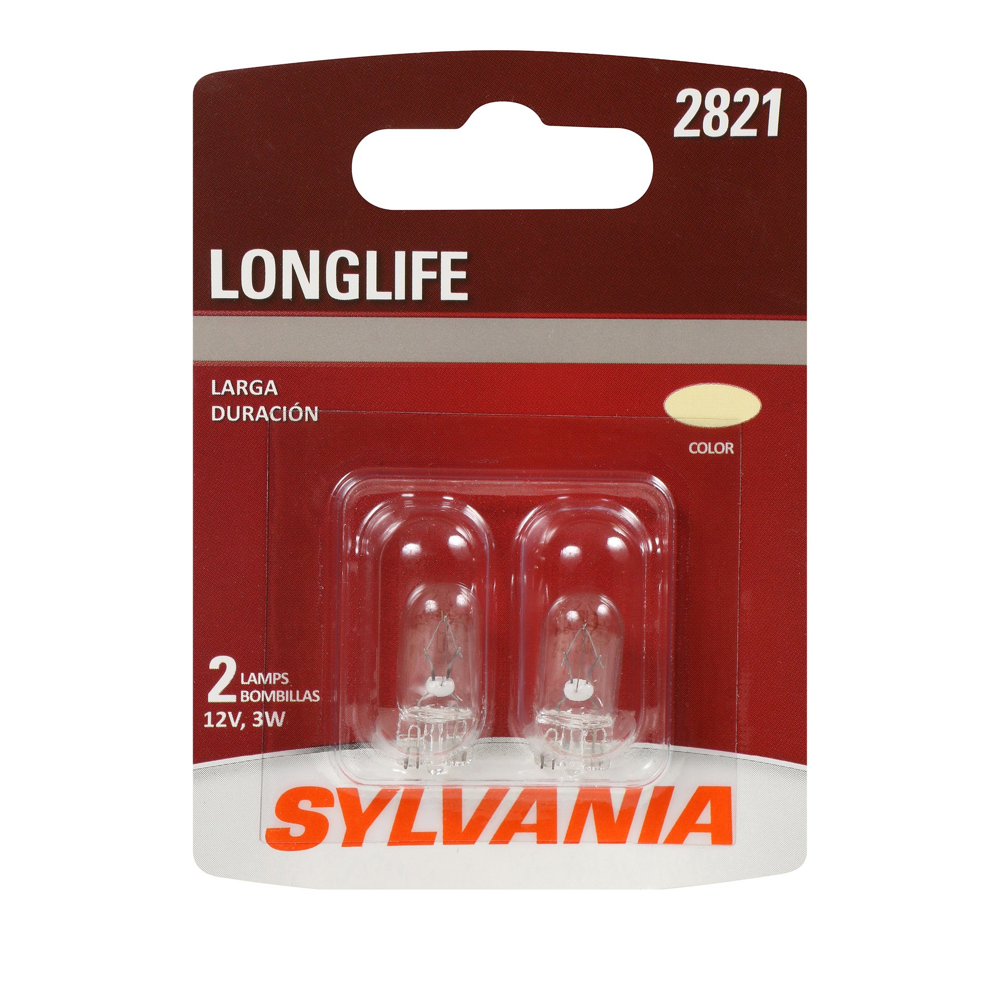 SYLVANIA 2821 Long Life Mini Bulb, 2 Pack