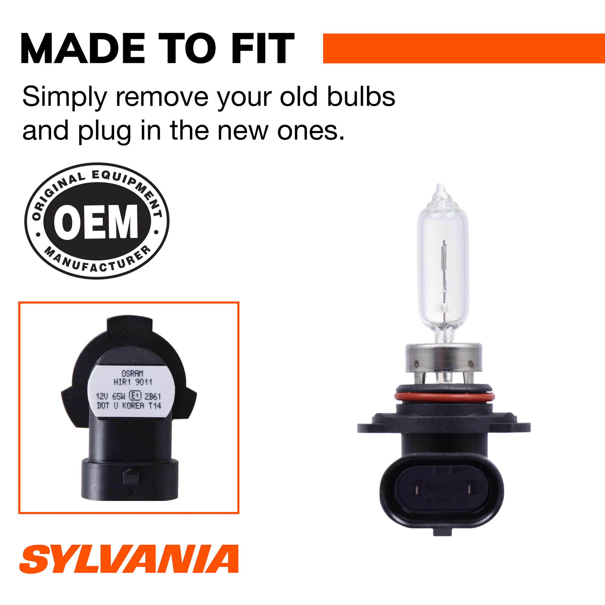 SYLVANIA 9011 Basic Halogen Headlight Bulb, 1 Pack