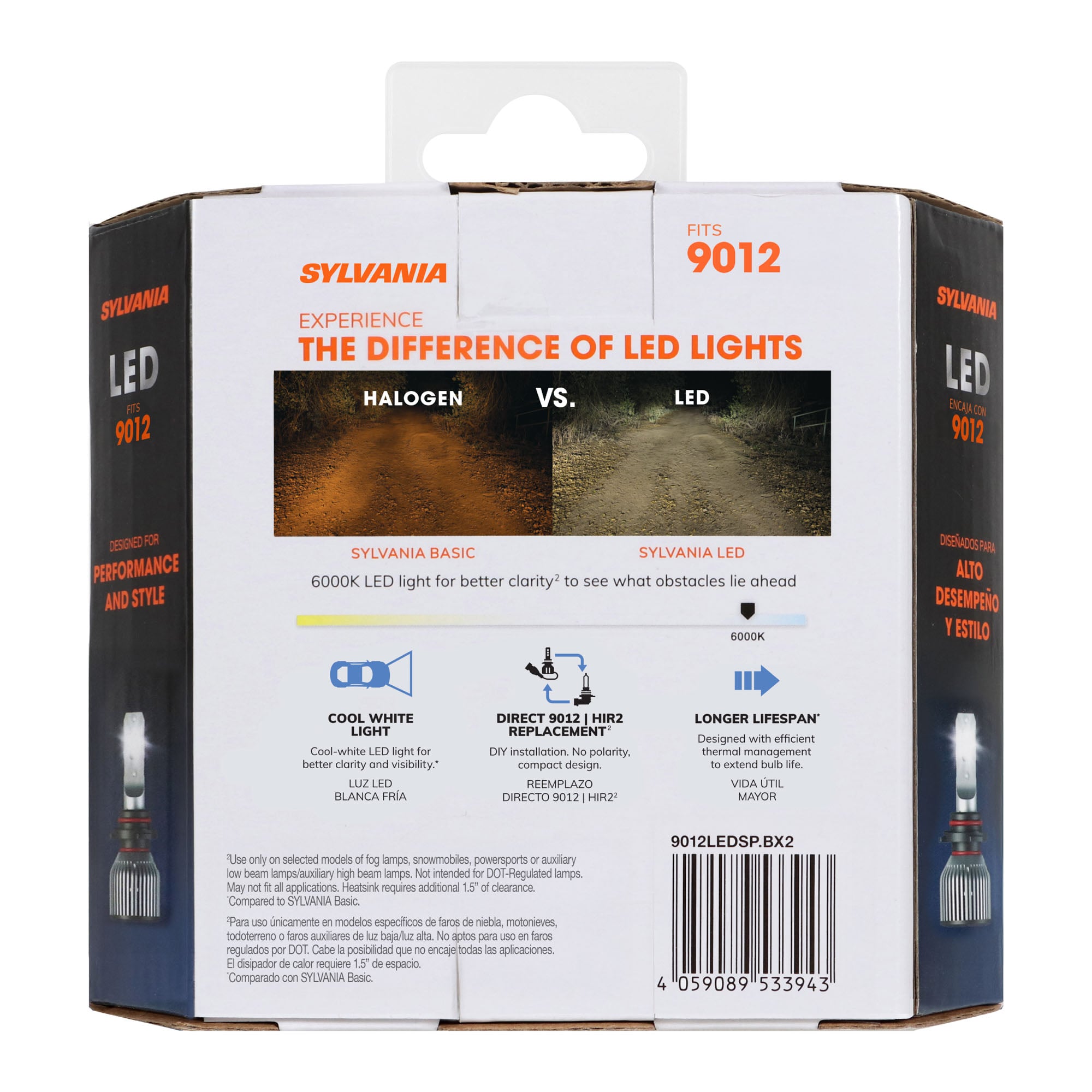SYLVANIA 9012 LED Powersports & Fog Bulb, 2 Pack