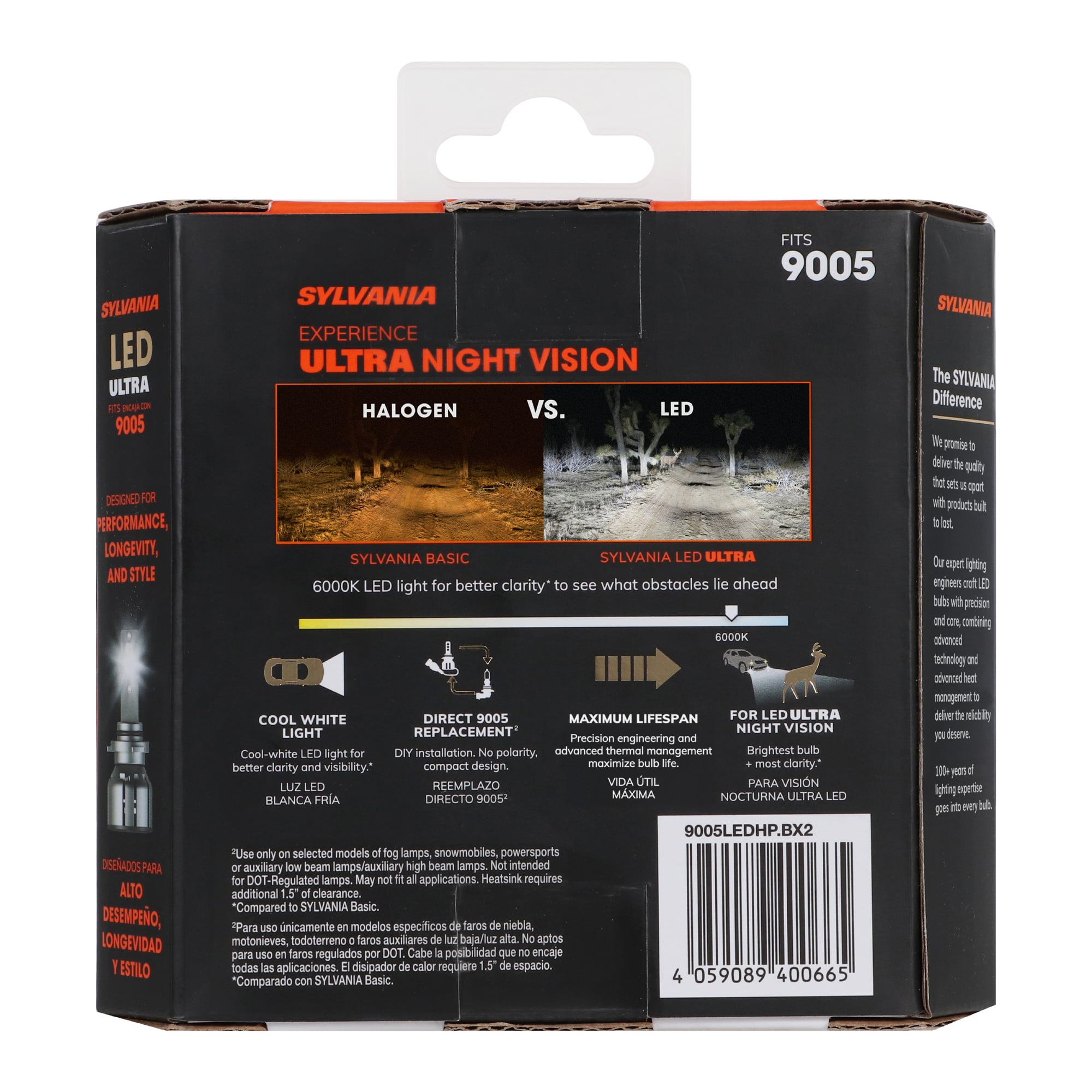 SYLVANIA 9005 LED Ultra Powersports & Fog Bulb, 2 Pack