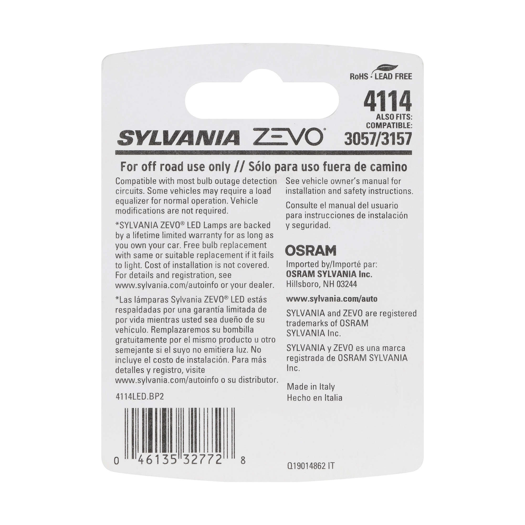 SYLVANIA 4114 WHITE ZEVO LED Mini, 2 Pack