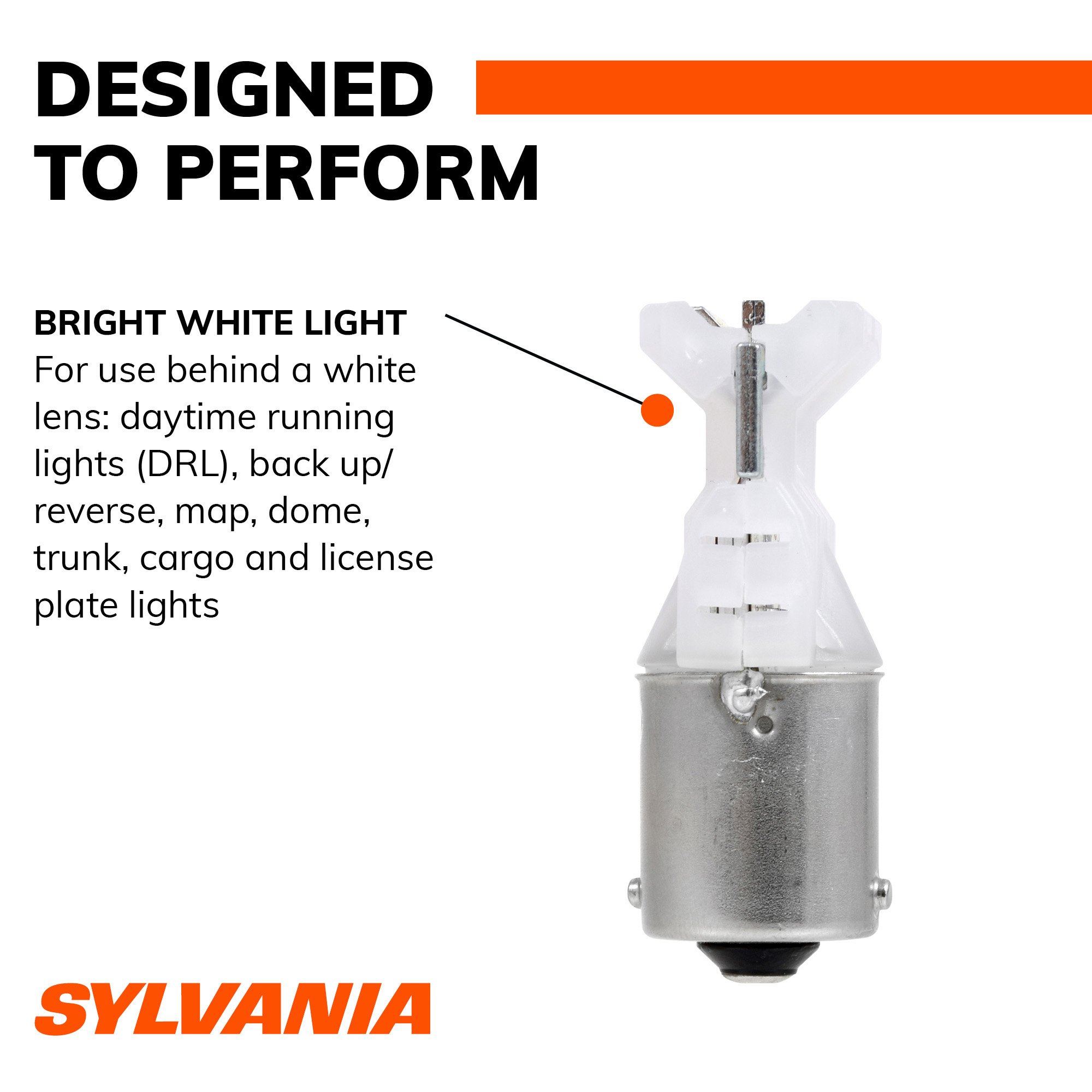 SYLVANIA 1156 WHITE SYL LED Mini Bulb, 2 Pack