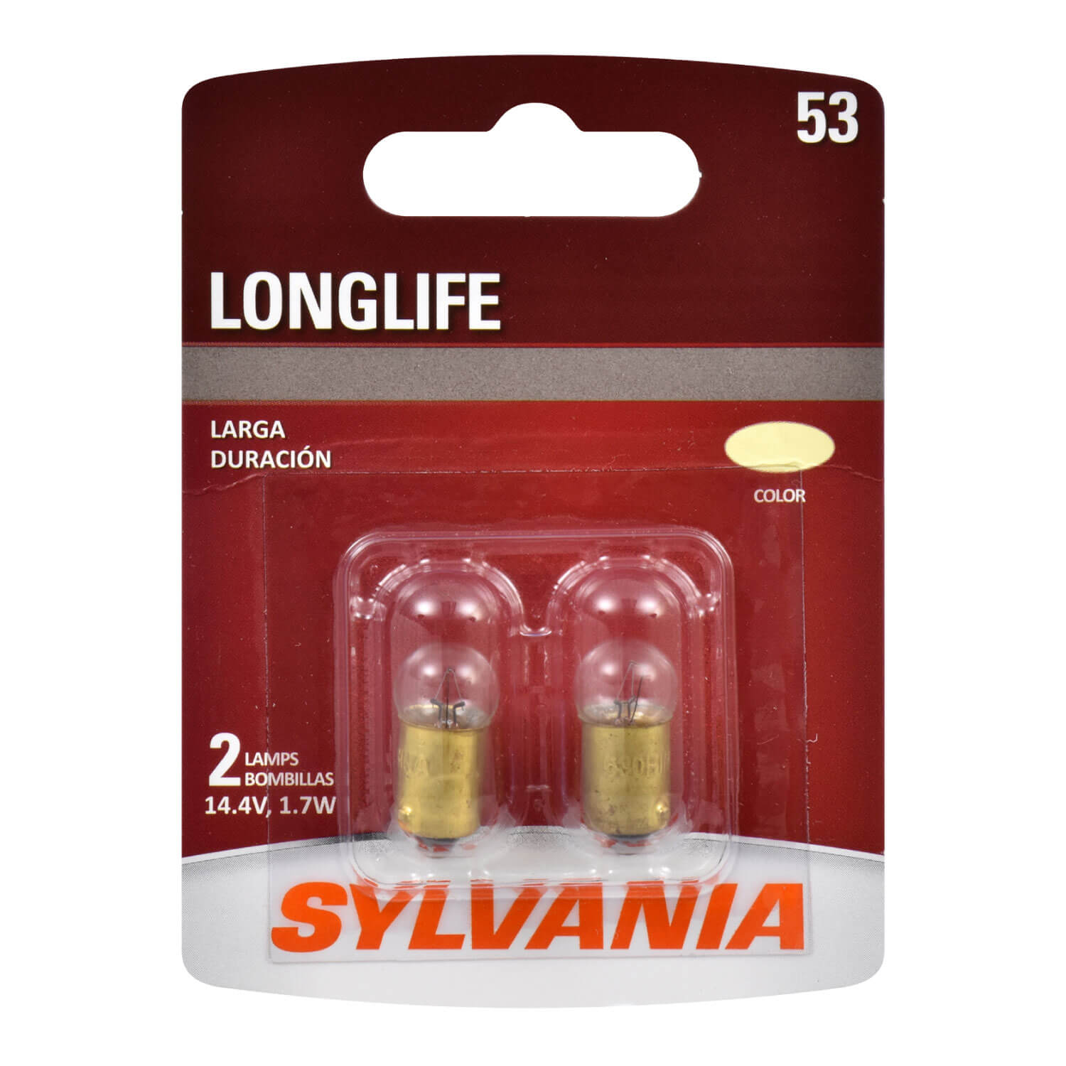 SYLVANIA 53 Long Life Mini Bulb, 2 Pack