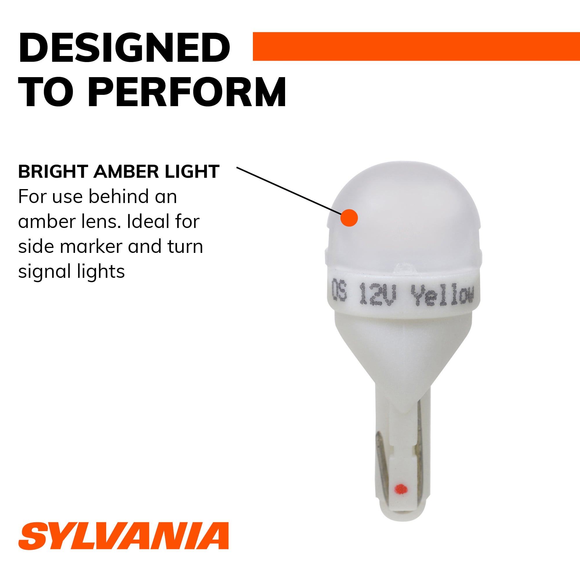 SYLVANIA 194A AMBER SYL LED Mini Bulb Mini Bulb, 2 Pack
