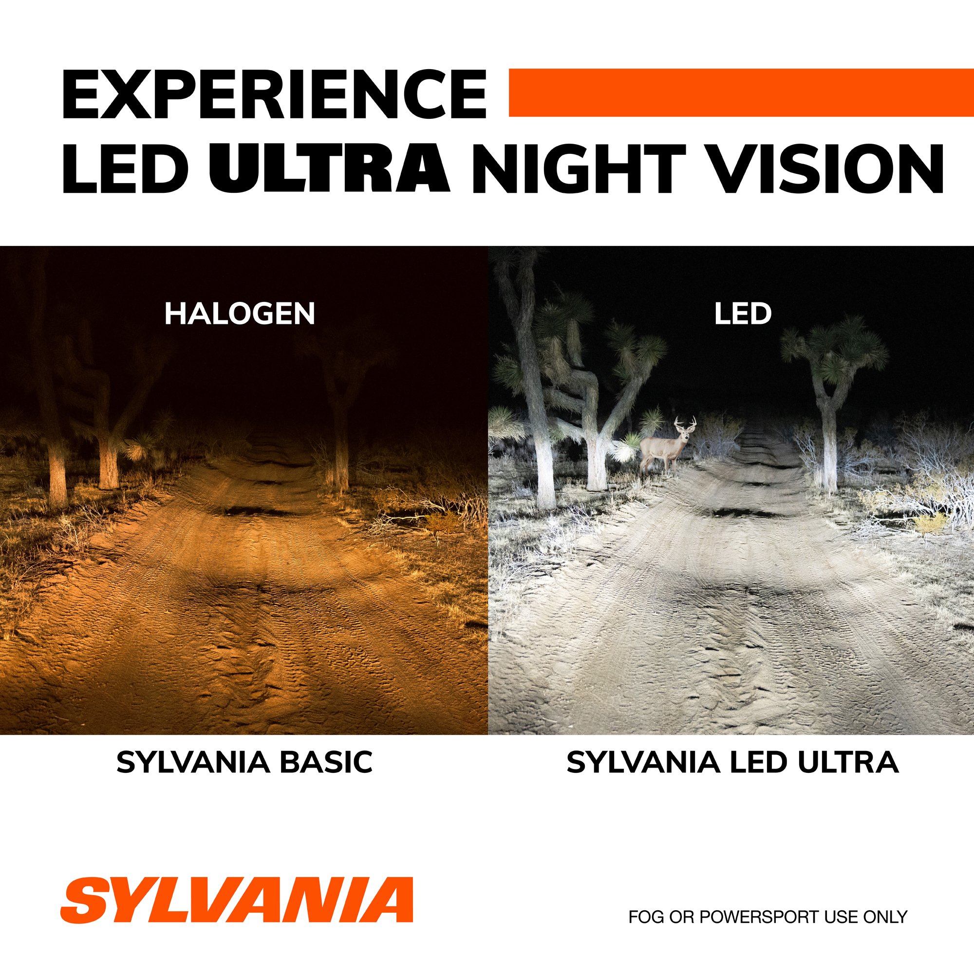 SYLVANIA 9006 LED Ultra Powersports & Fog Bulb, 2 Pack