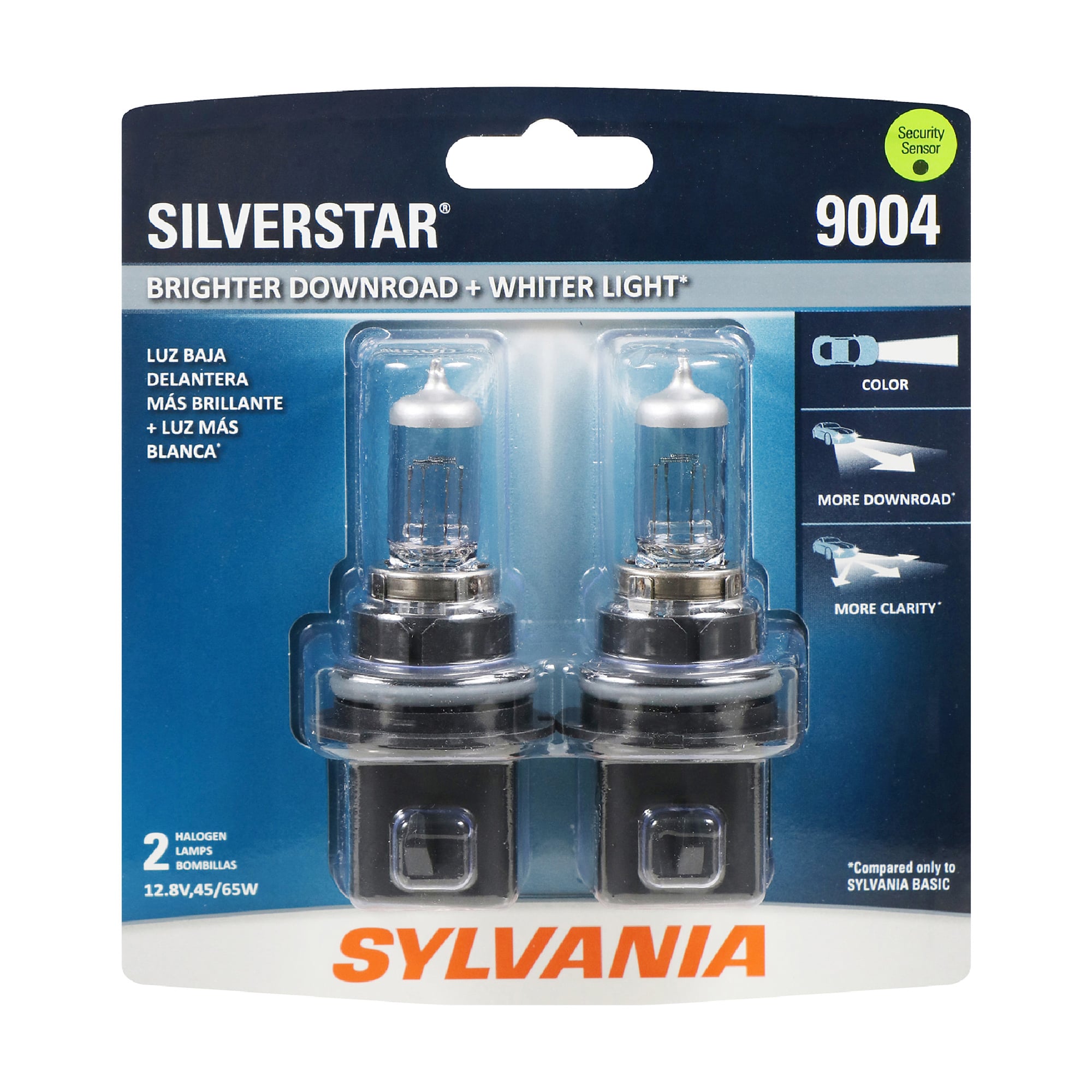 SYLVANIA 9004 SilverStar Halogen Headlight Bulb, 2 Pack