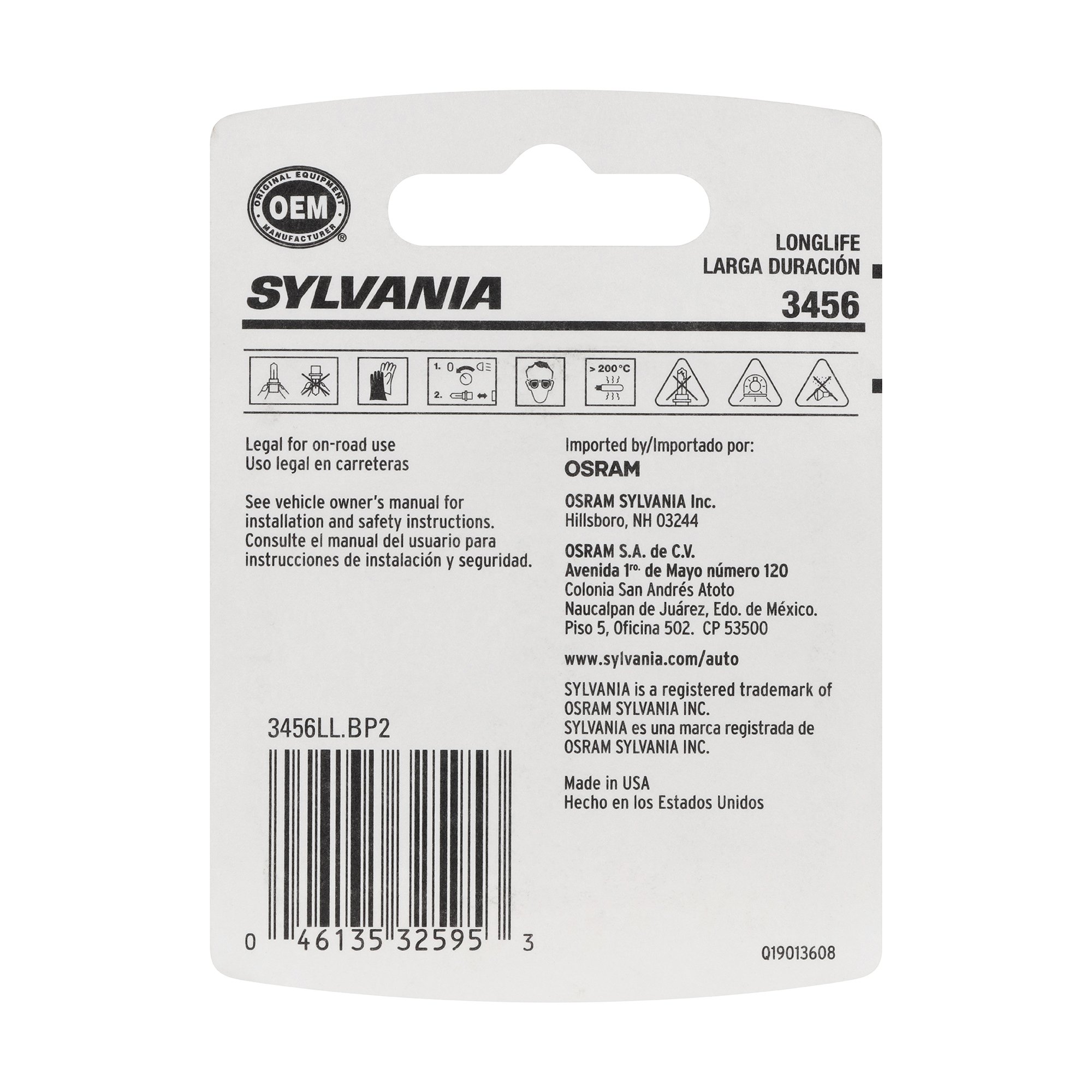 SYLVANIA 3456 Long Life Mini Bulb, 2 Pack
