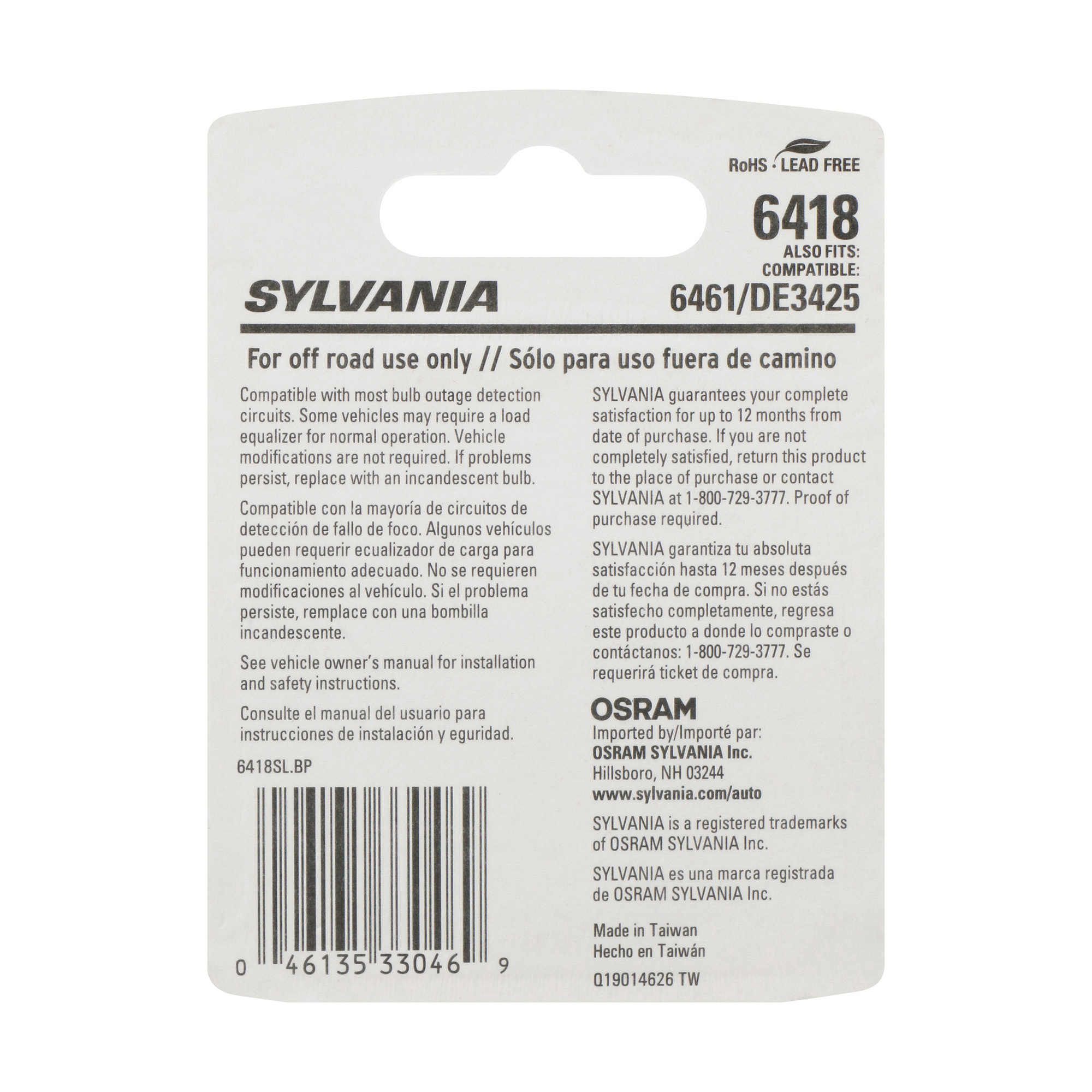 SYLVANIA 6418 WHITE SYL LED Mini Bulb, 1 Pack