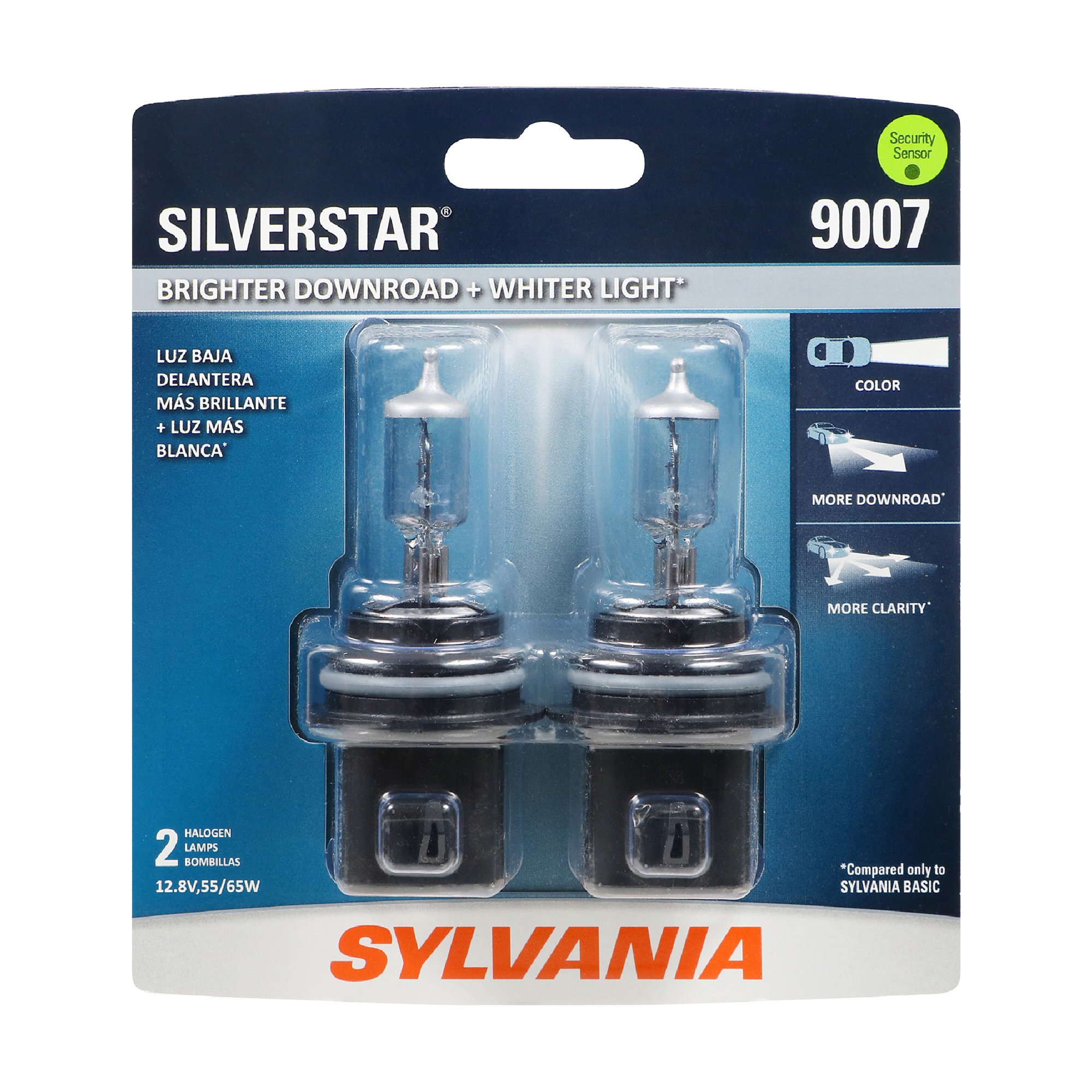 SYLVANIA 9007 SilverStar Halogen Headlight Bulb, 2 Pack
