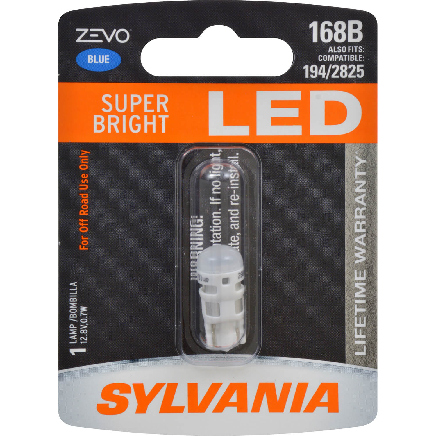 SYLVANIA 168B BLUE ZEVO LED Mini Bulb, 1 Pack