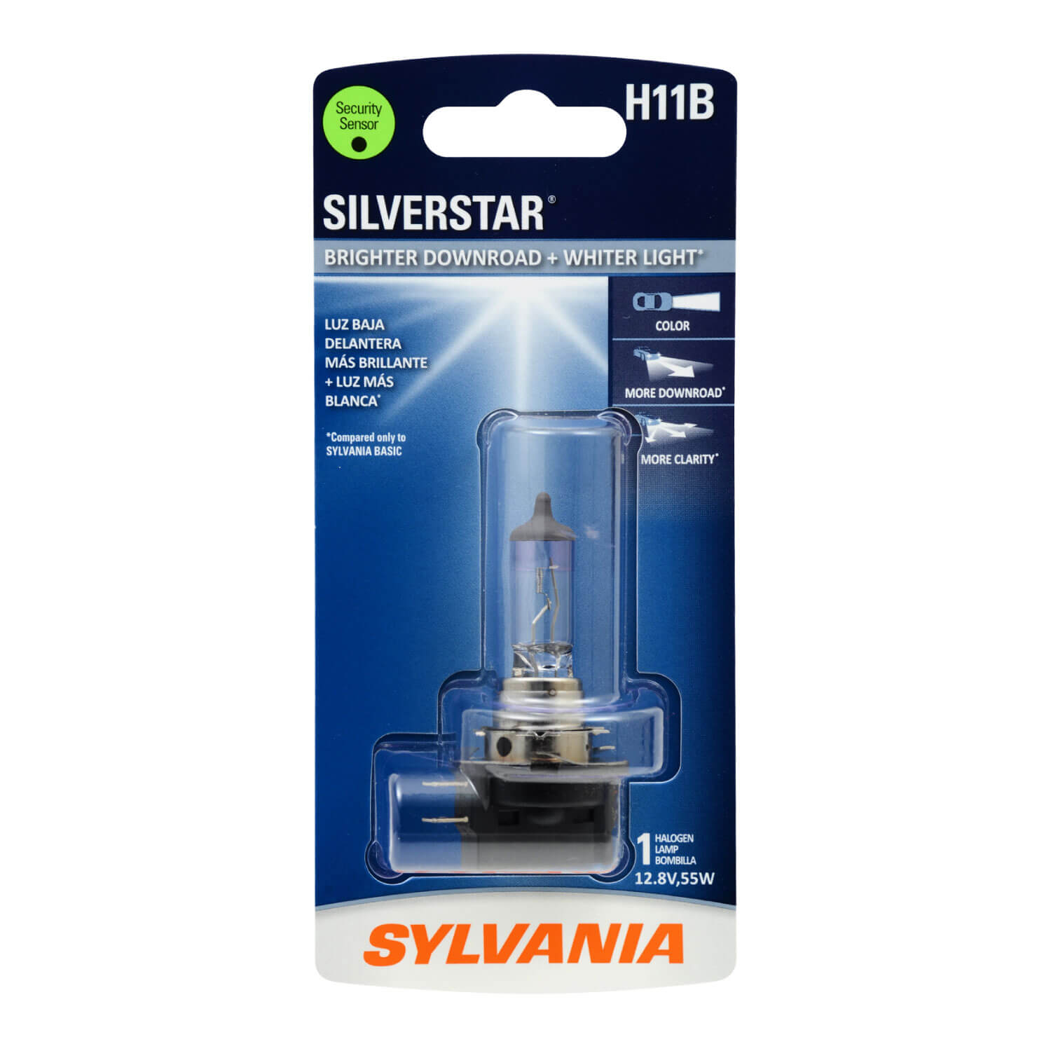 SYLVANIA H11B SilverStar Halogen Headlight Bulb, 1 Pack