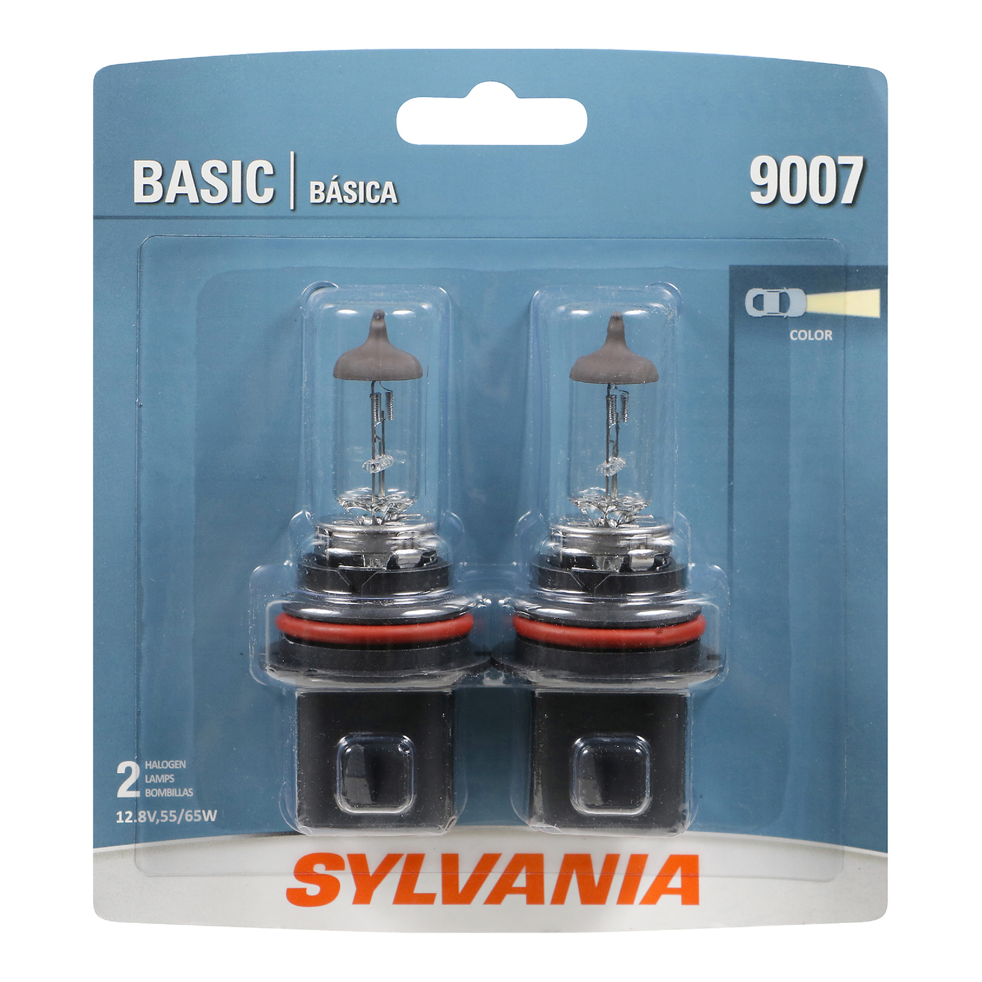 SYLVANIA 9007 Basic Halogen Headlight Bulb, 2 Pack
