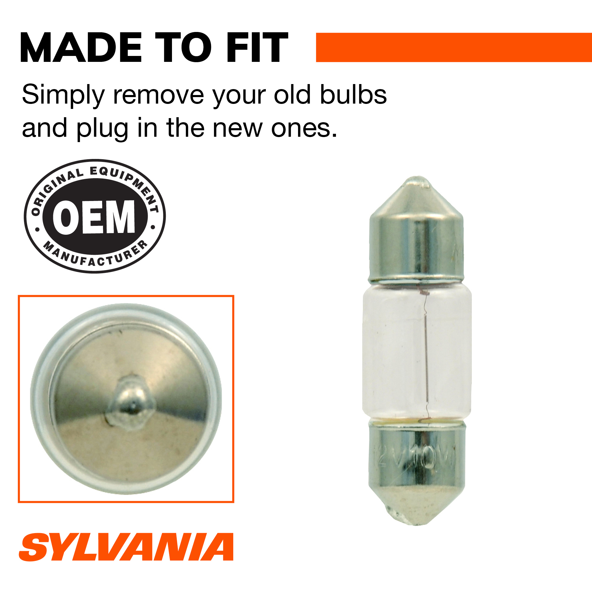 SYLVANIA DE3175 Long Life Mini Bulb, 2 Pack