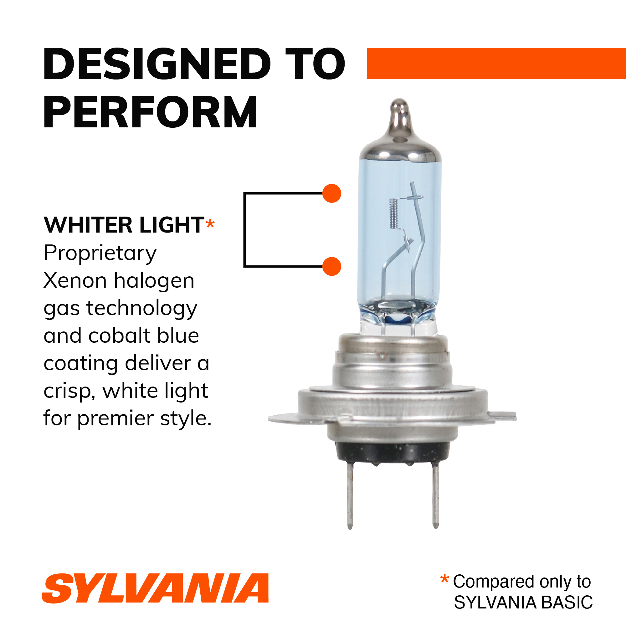 SYLVANIA H7 SilverStar zXe Gold Halogen Headlight Bulb, 2 Pack