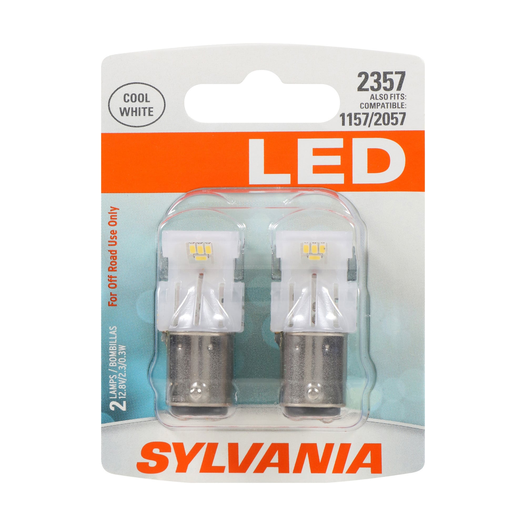 SYLVANIA 2357 WHITE SYL LED Mini Bulb, 2 Pack