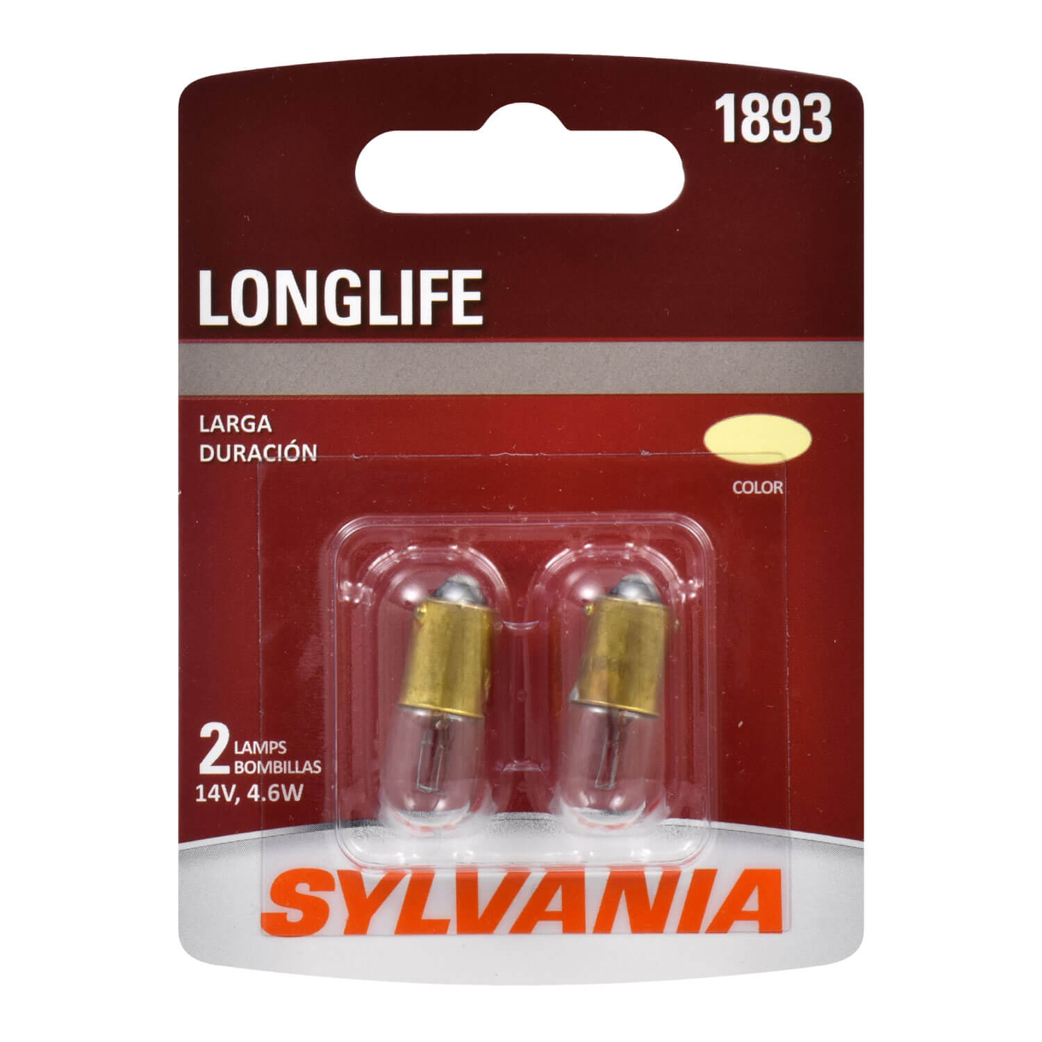 SYLVANIA 1893 Long Life Mini Bulb, 2 Pack