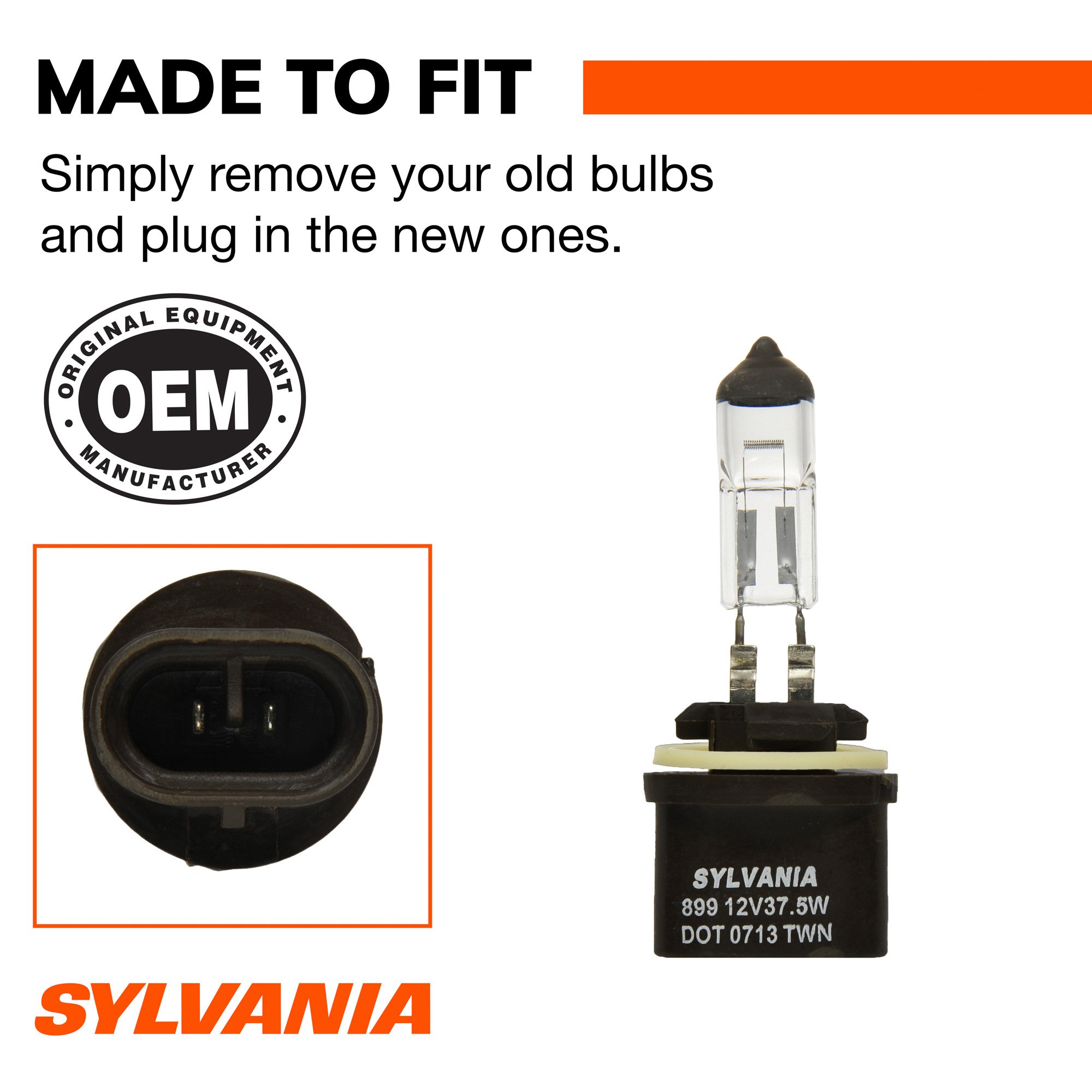 SYLVANIA 899 Basic Fog Bulb, 1 Pack