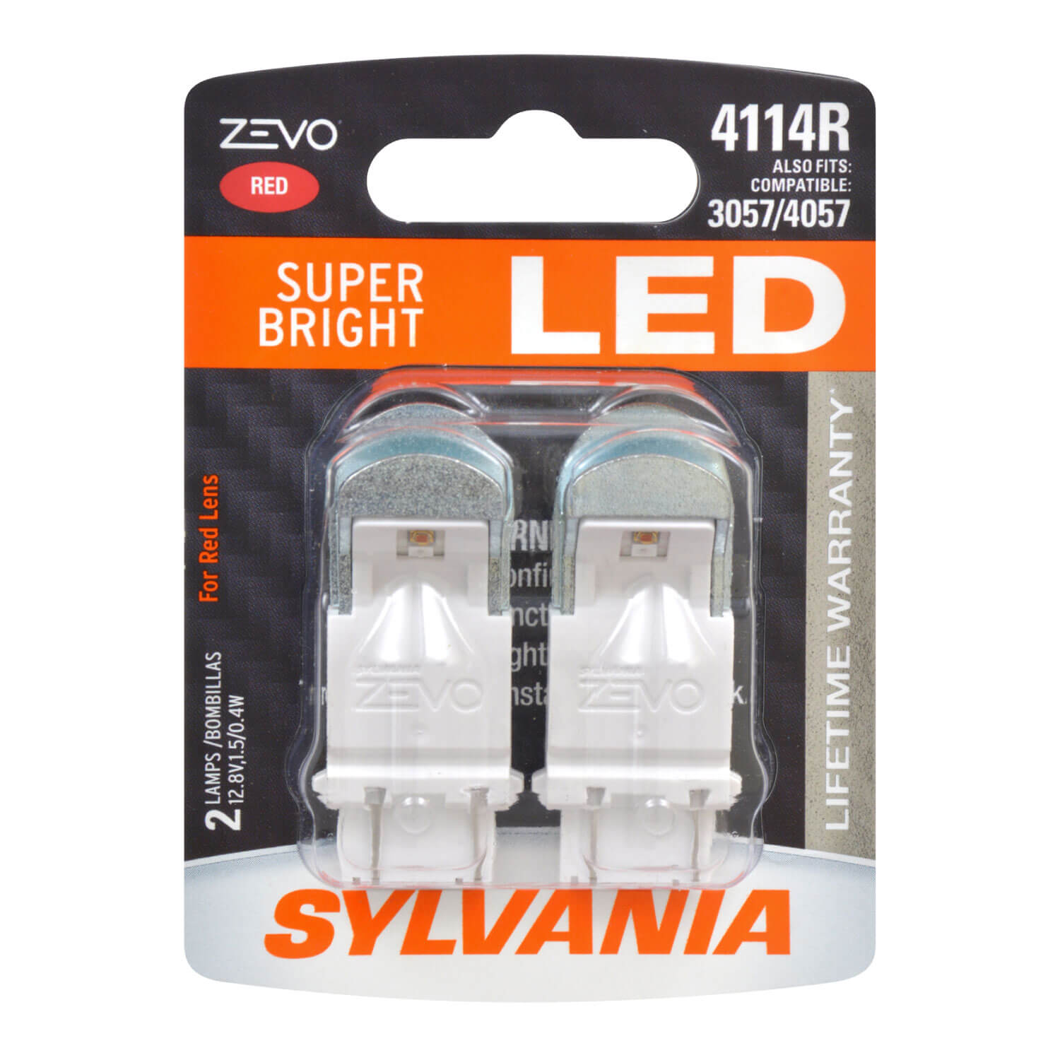 SYLVANIA 4114 RED ZEVO LED Mini Bulb, 2 Pack