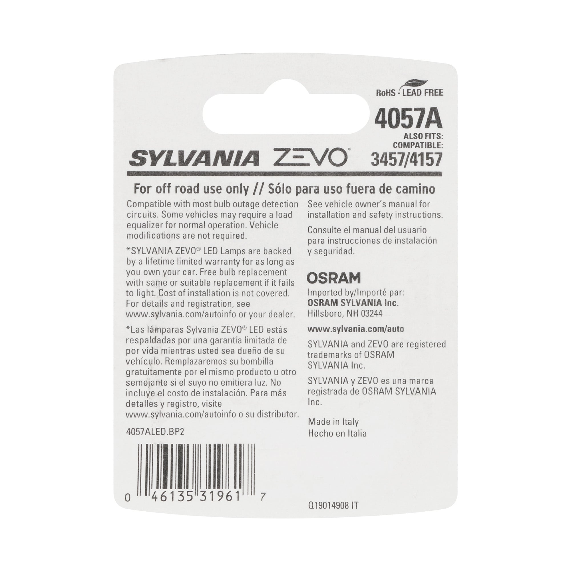SYLVANIA 4057 AMBER ZEVO LED Mini Bulb, 2 Pack