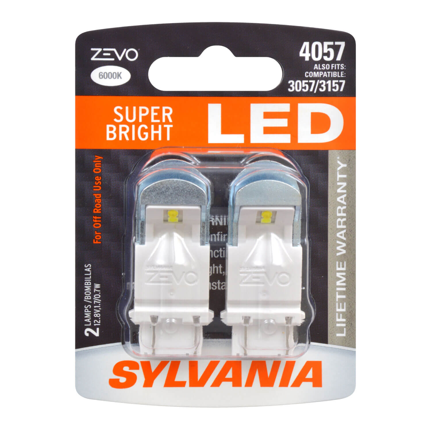 SYLVANIA 4057 WHITE ZEVO LED Mini, 2 Pack