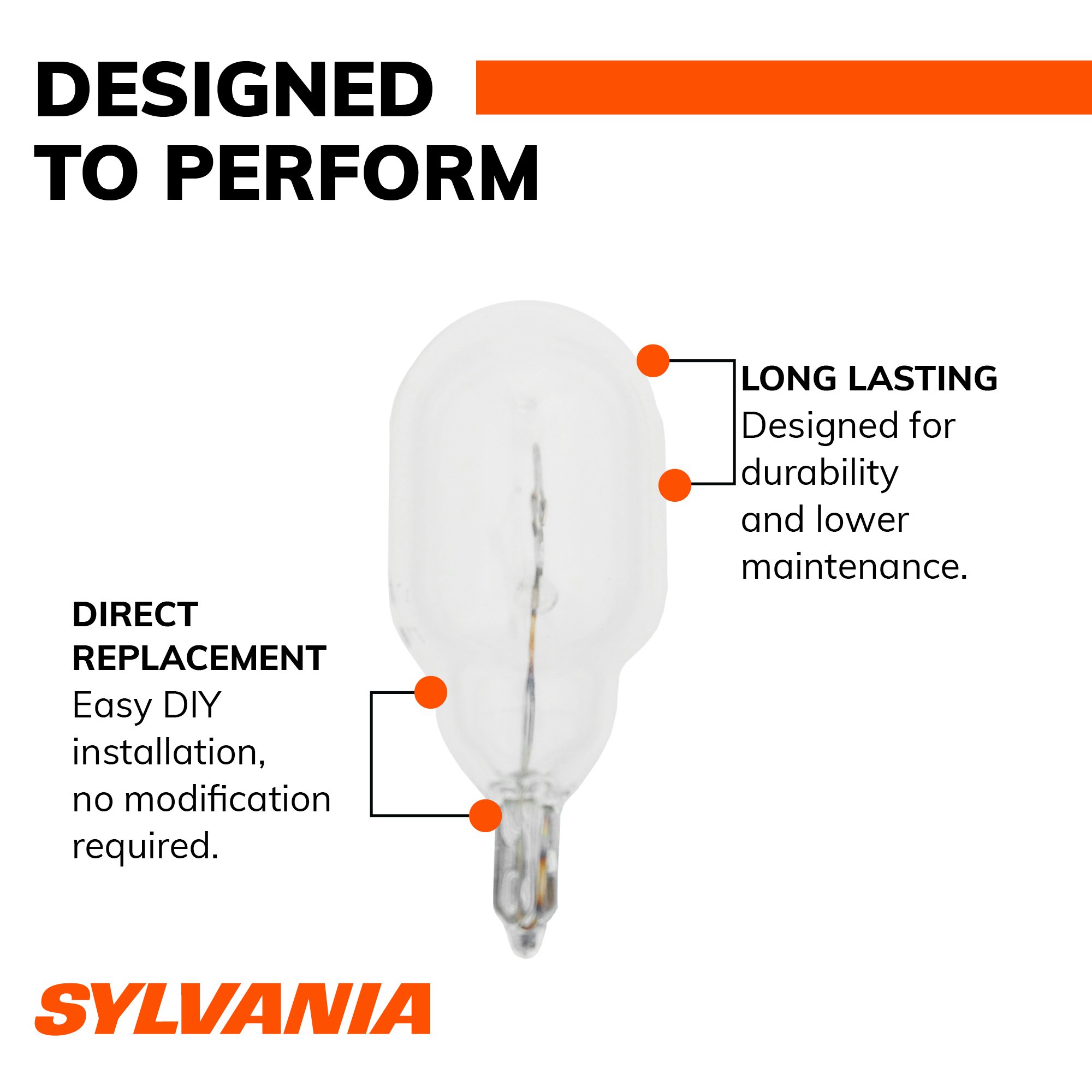 SYLVANIA 921 Long Life Mini Bulb, 2 Pack