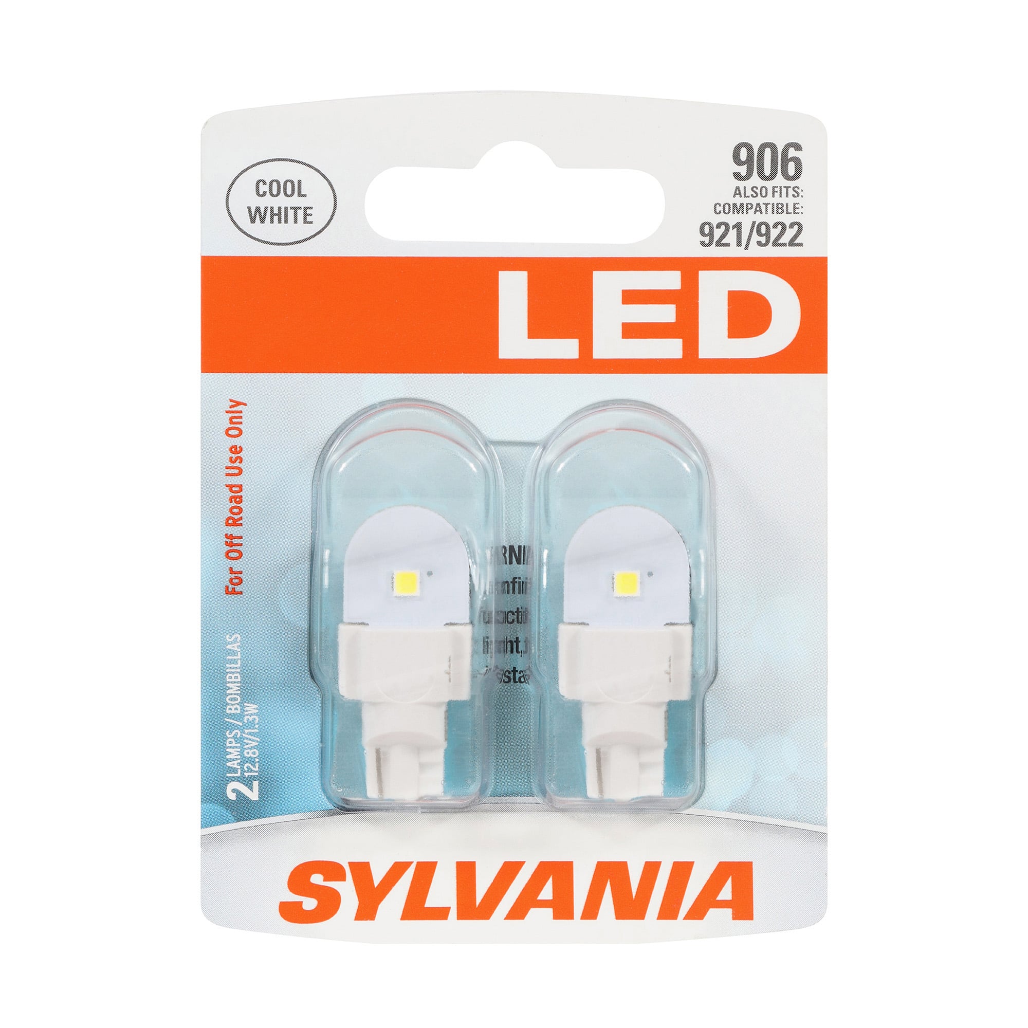 SYLVANIA 906 WHITE LED Mini Bulb, 2 Pack