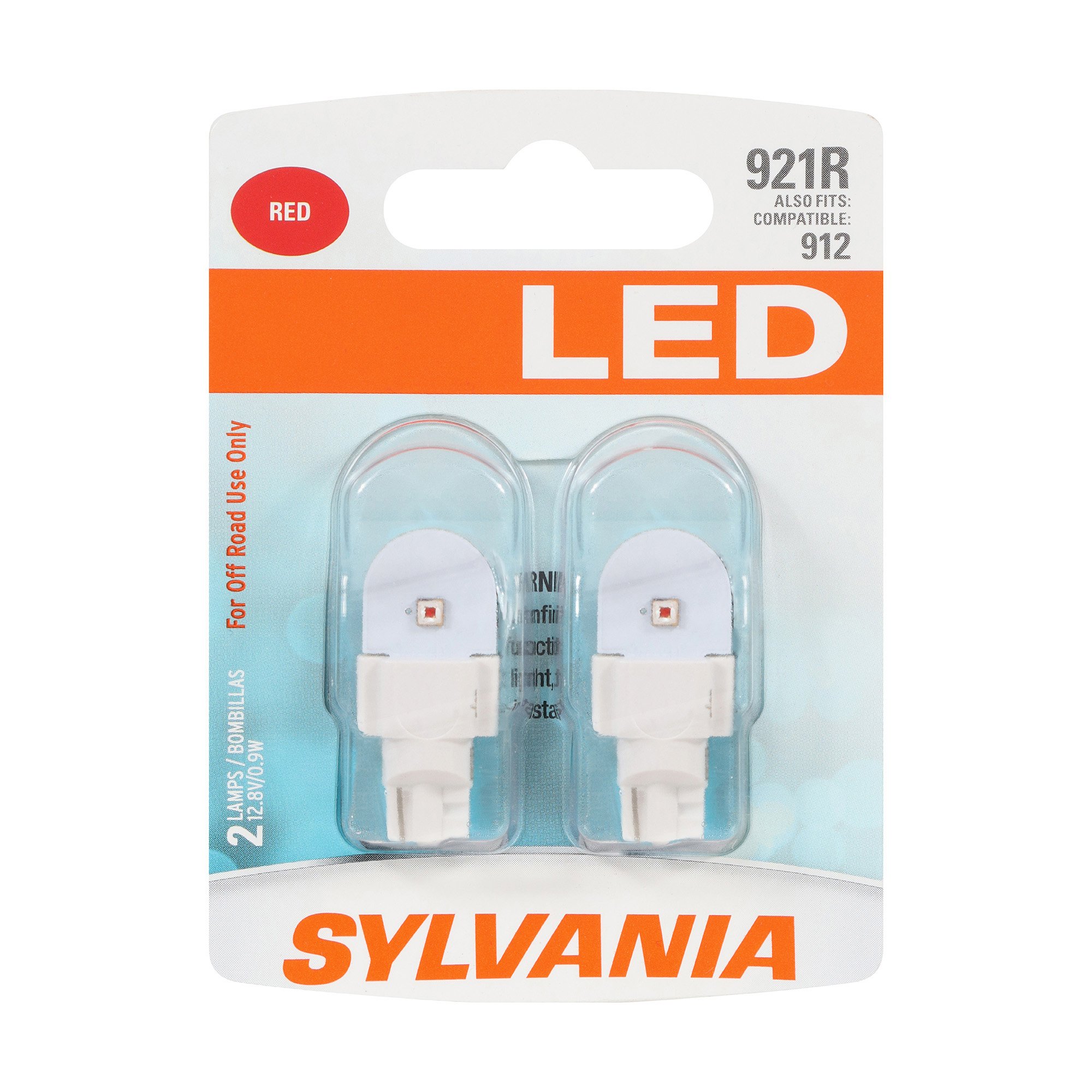 SYLVANIA 921 RED LED Mini Bulb, 2 Pack