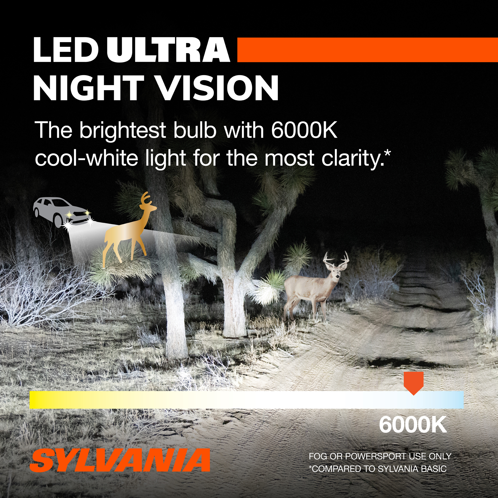 SYLVANIA H9 LED Ultra Powersports & Fog Bulb, 2 Pack