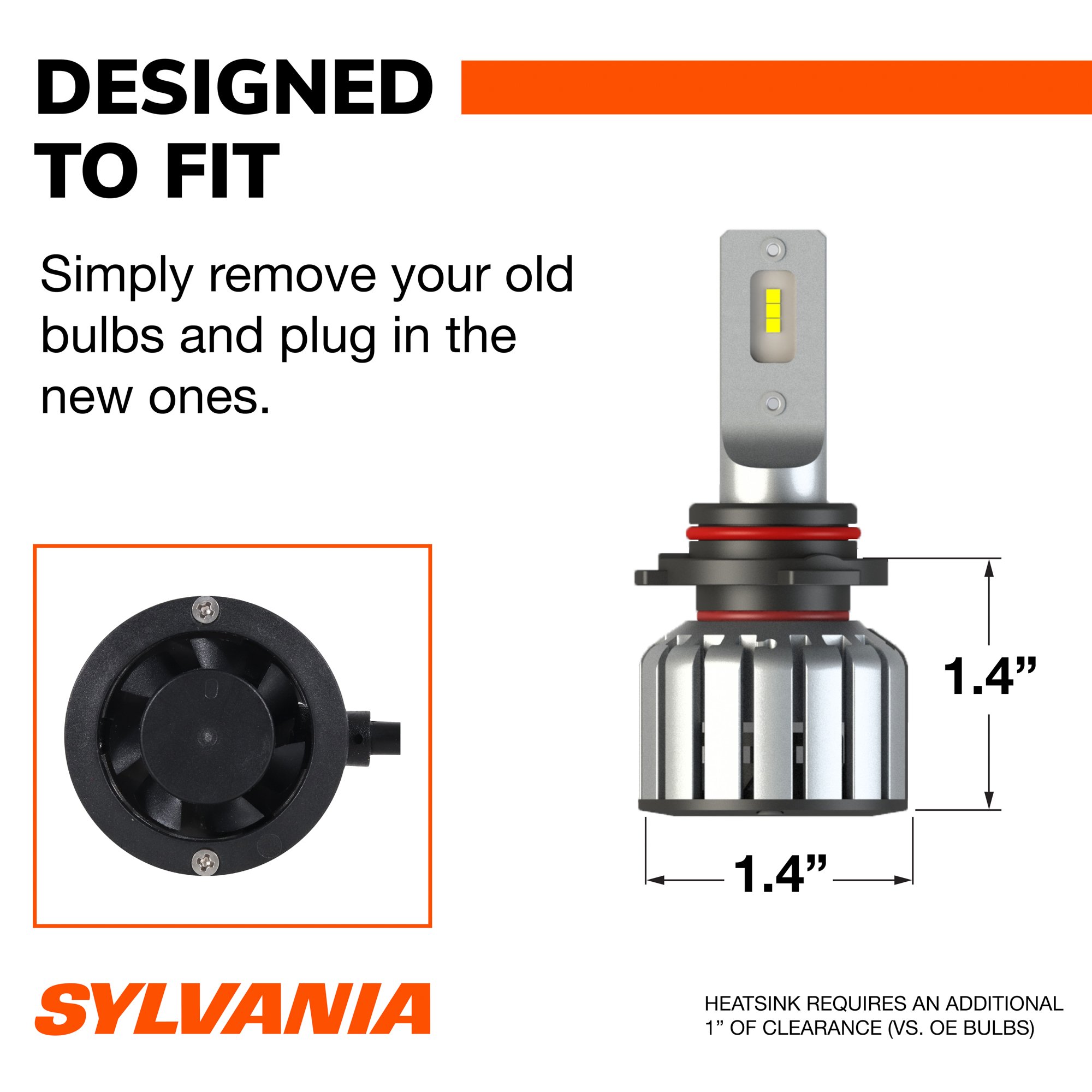 SYLVANIA 9006 LED Fog & Powersports Bulb, 2 Pack